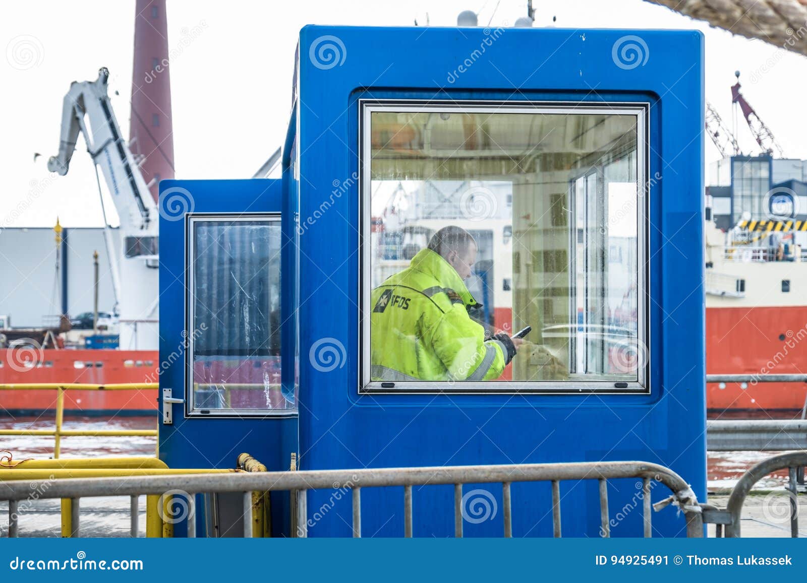 Ijmuiden Netherland - May 12 2017 : Worker Getting the Ferry Ready for ...