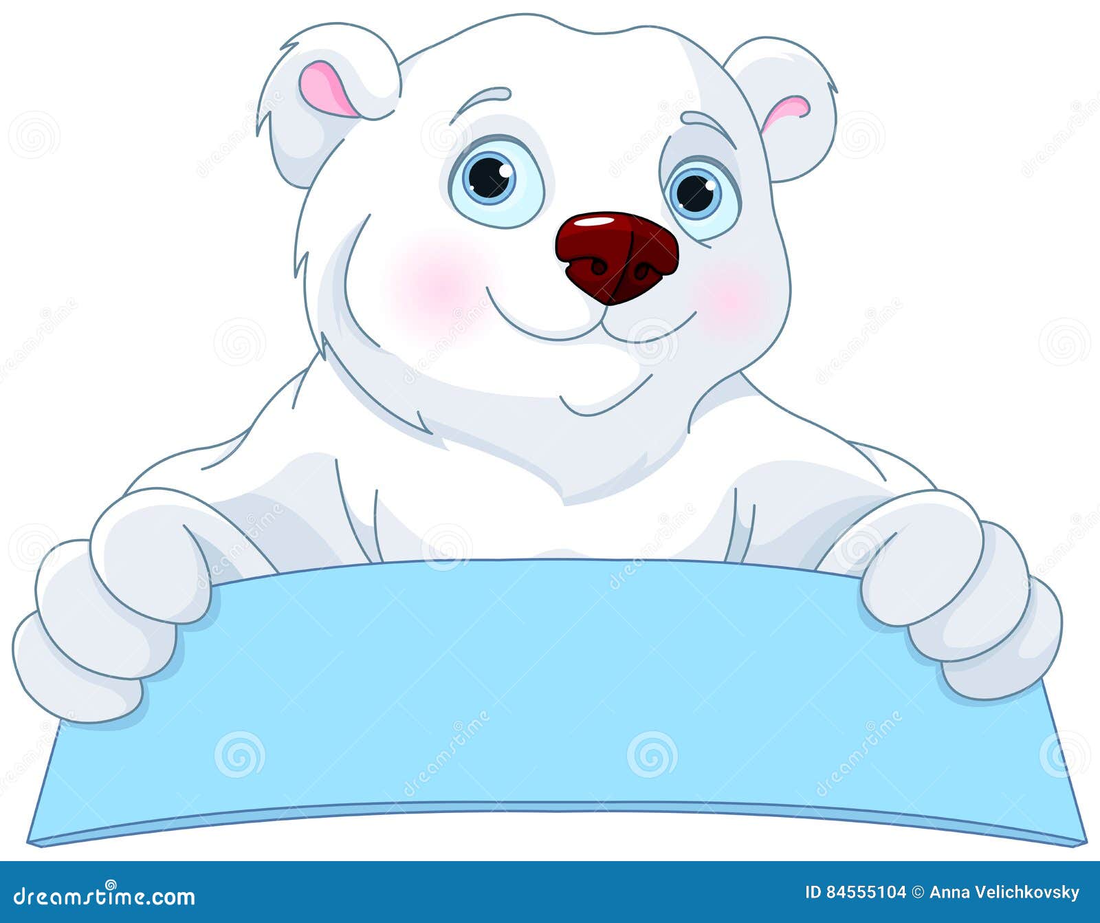 Ijsbeer Die Een Teken Houden Vector Illustratie - Illustration of ...