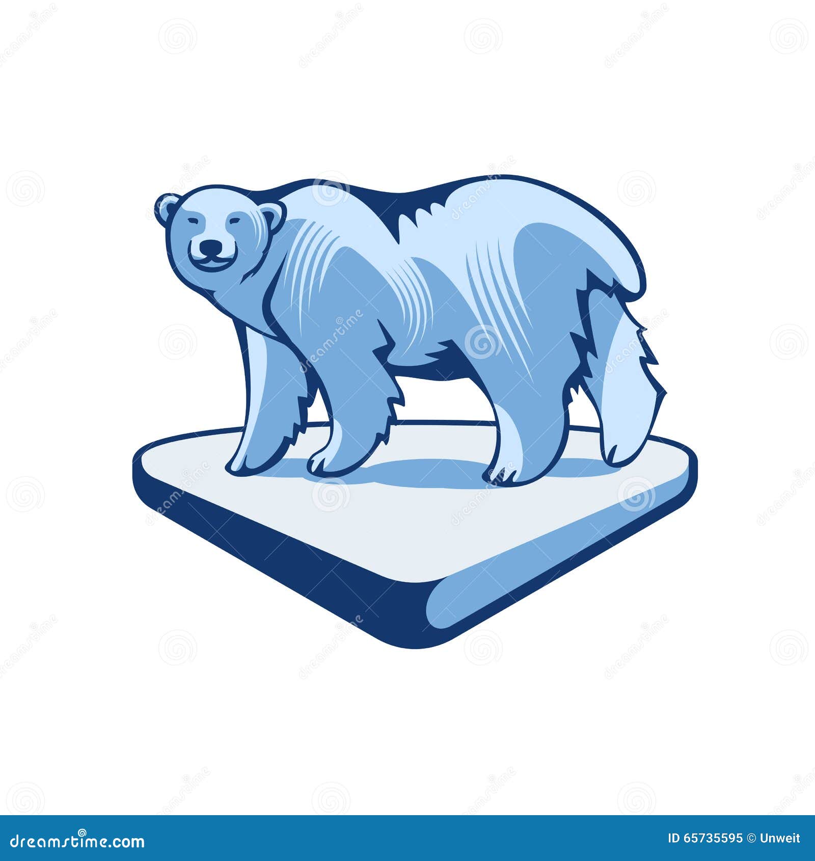 Ijsbeer Op Het Blok Van Ijs Vector Illustratie - Illustration of polair ...