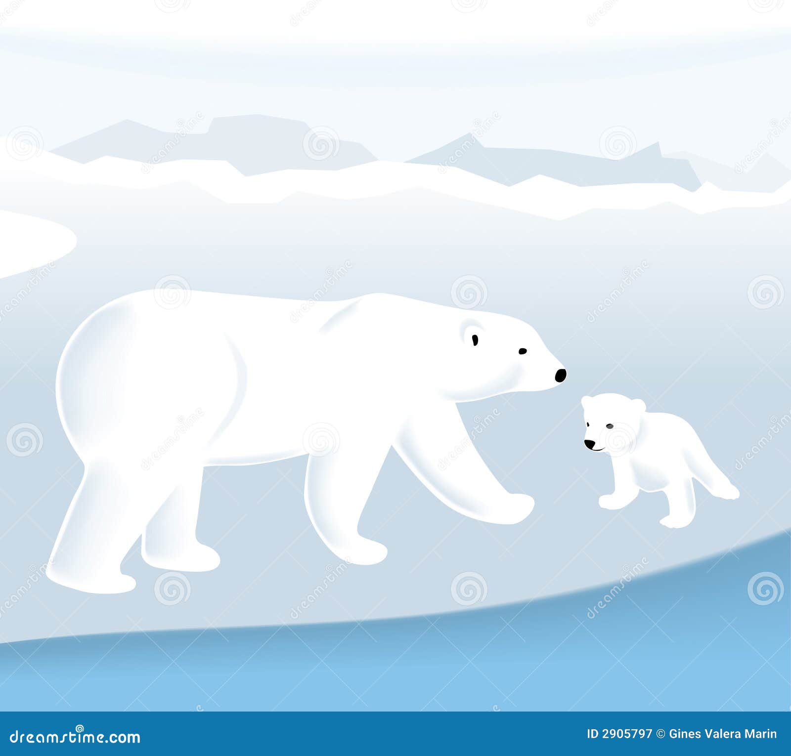 Ijsbeer (vector) vector illustratie. Illustration of water - 2905797