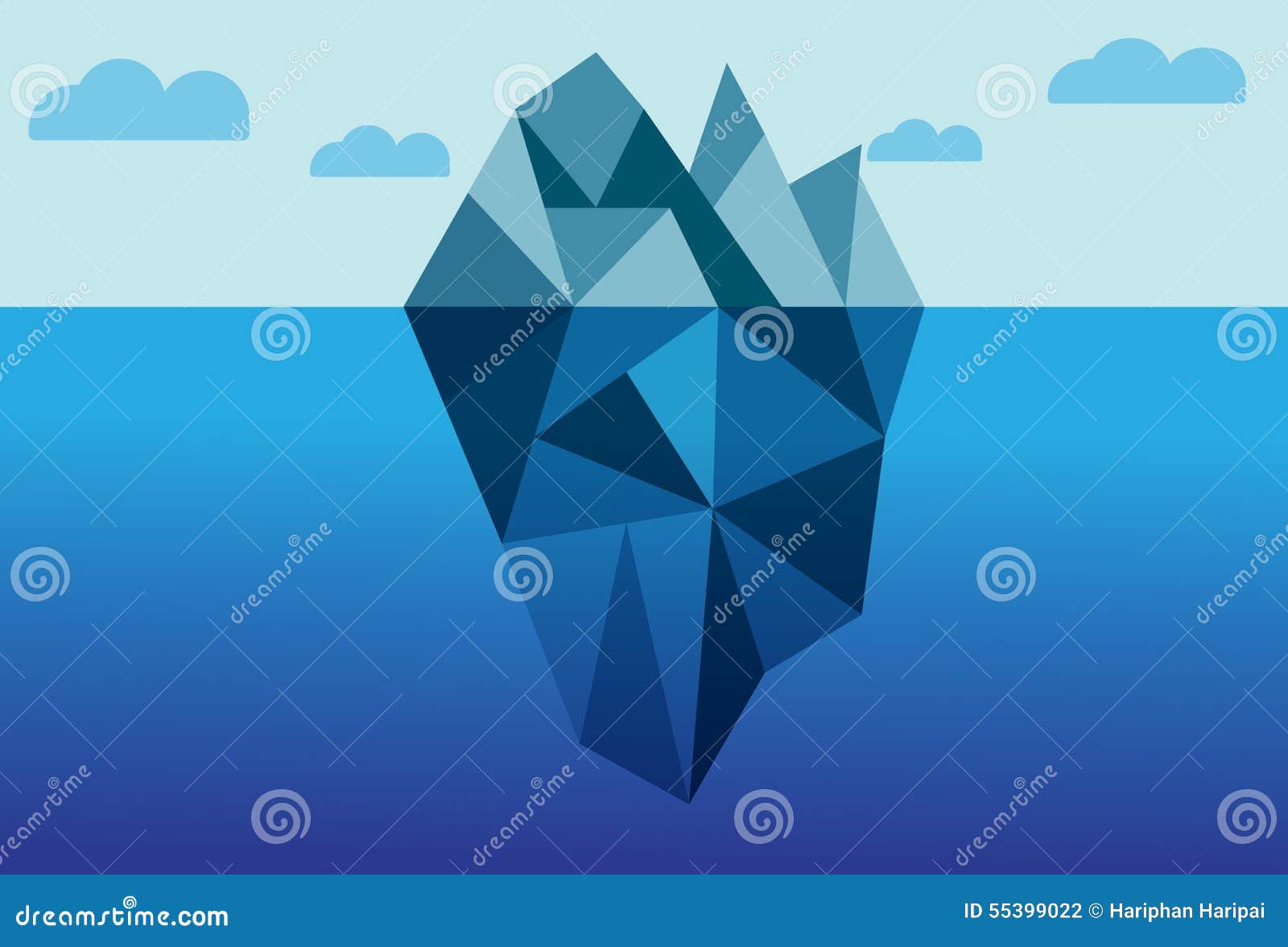 Ijsberg stock illustratie. Illustration of vector, theorie - 55399022