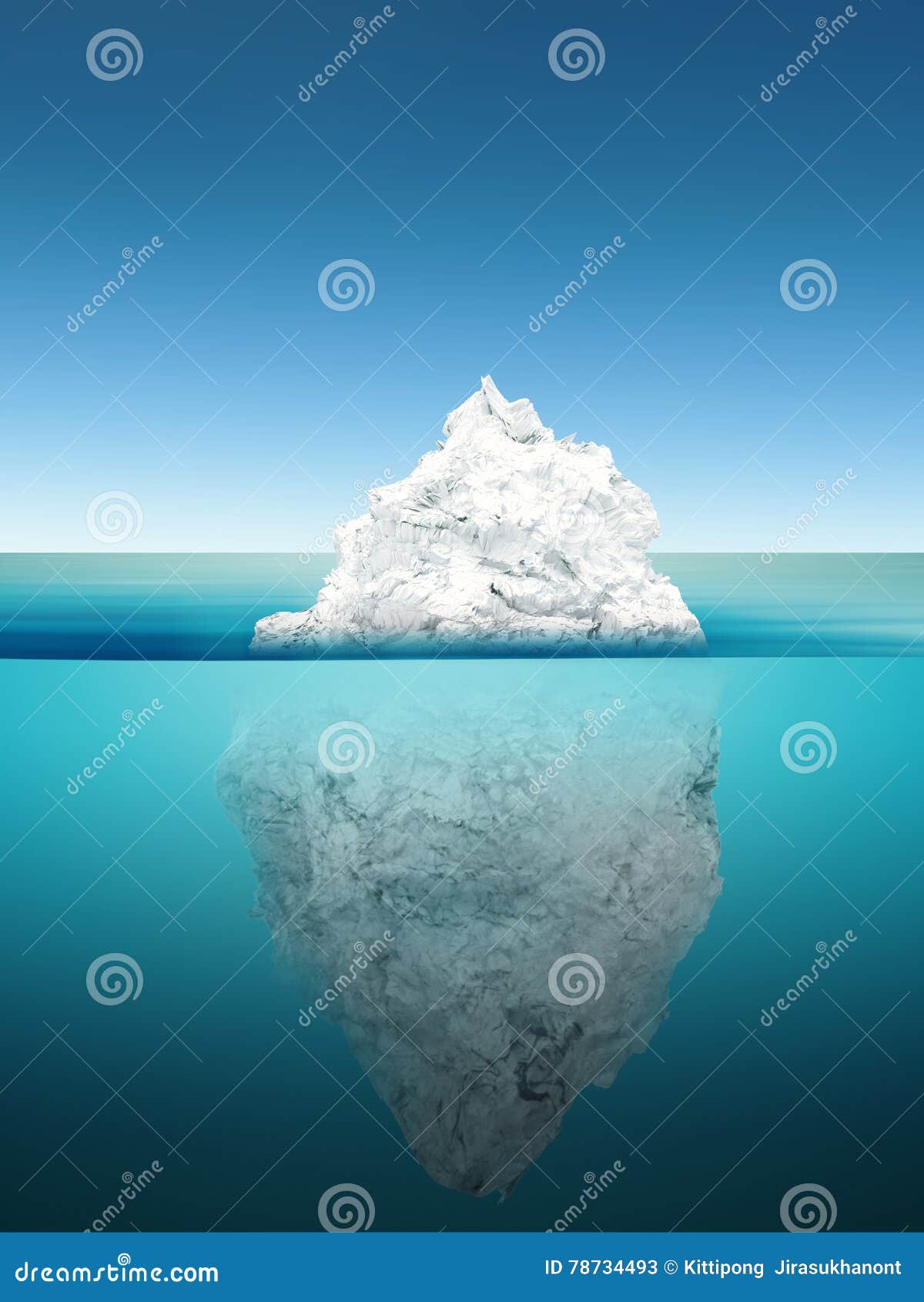 Ijsbergmodel Op Blauwe Oceaan Stock Afbeelding - Image of gootsteen ...