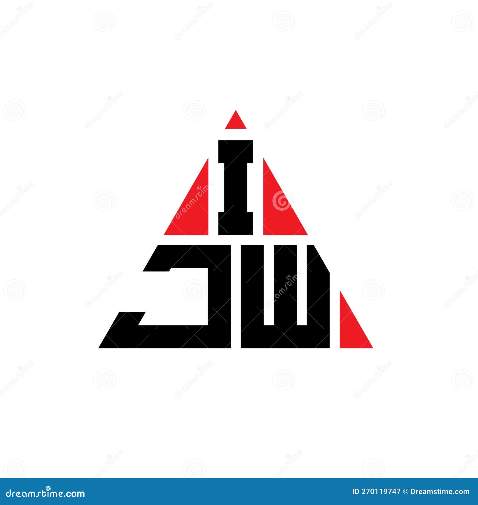 IJW Triangle Letter Logo Design with Triangle Shape. IJW Triangle Logo ...