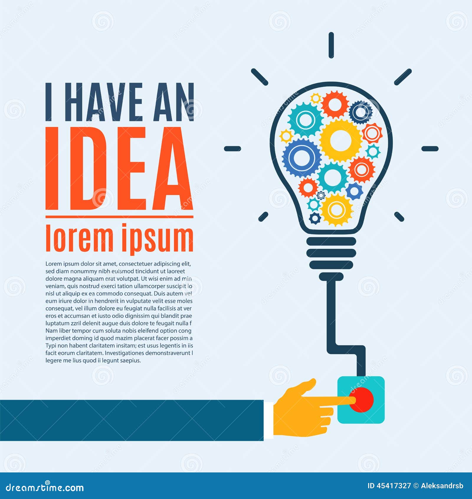 Ik Heb Een Idee, Creatieve Conceptuele Achtergrond Vector Illustratie ...