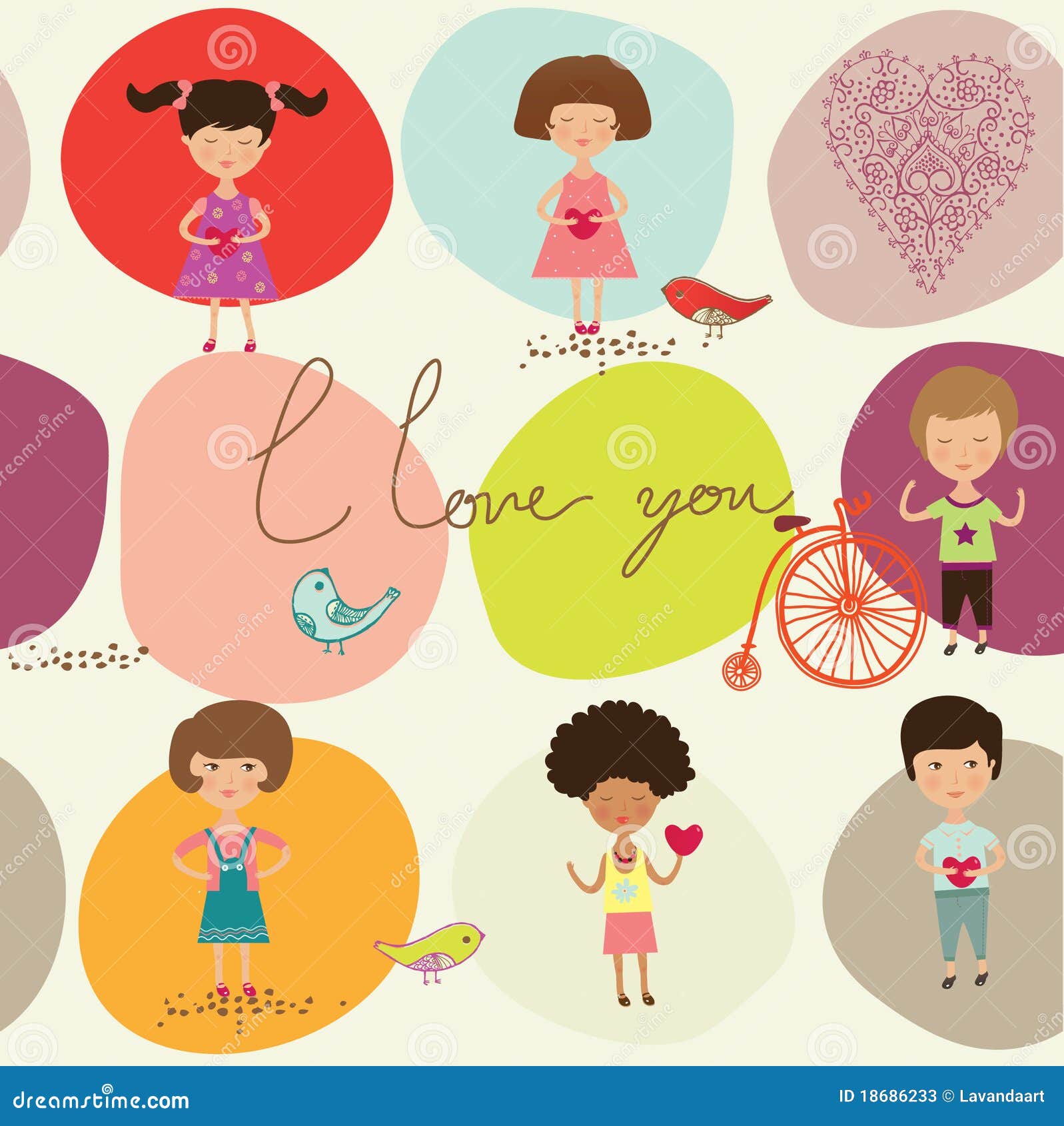 Ik houd van u kinderen stock illustratie. Illustration of liefde - 18686233