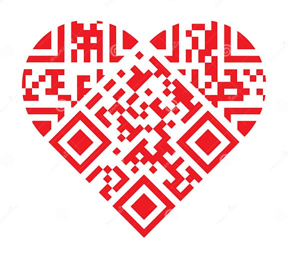Ik Houd Van U Vorm Van Het Hart Van De Code QR De Rode Vector ...