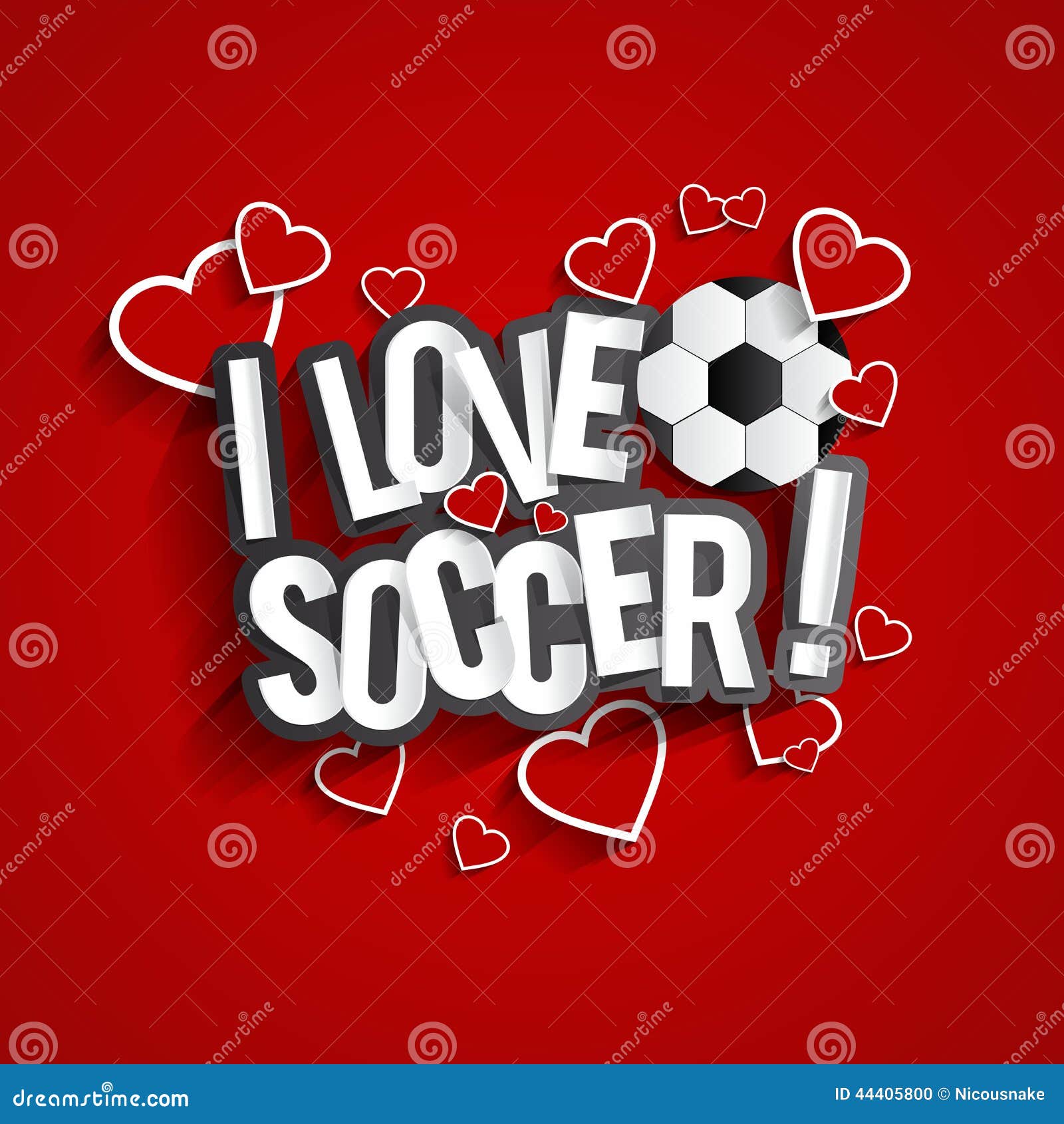 Ik houd van voetbal vector illustratie. Illustration of liefje - 44405800