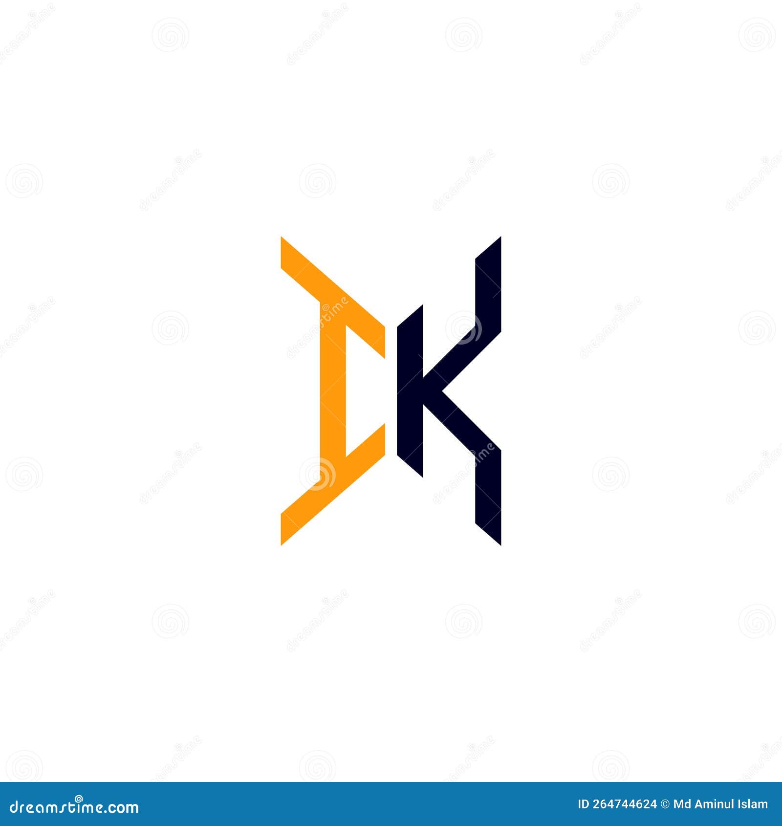 IK Letter Logo Creative Design With Vector Graphic, | CartoonDealer.com ...