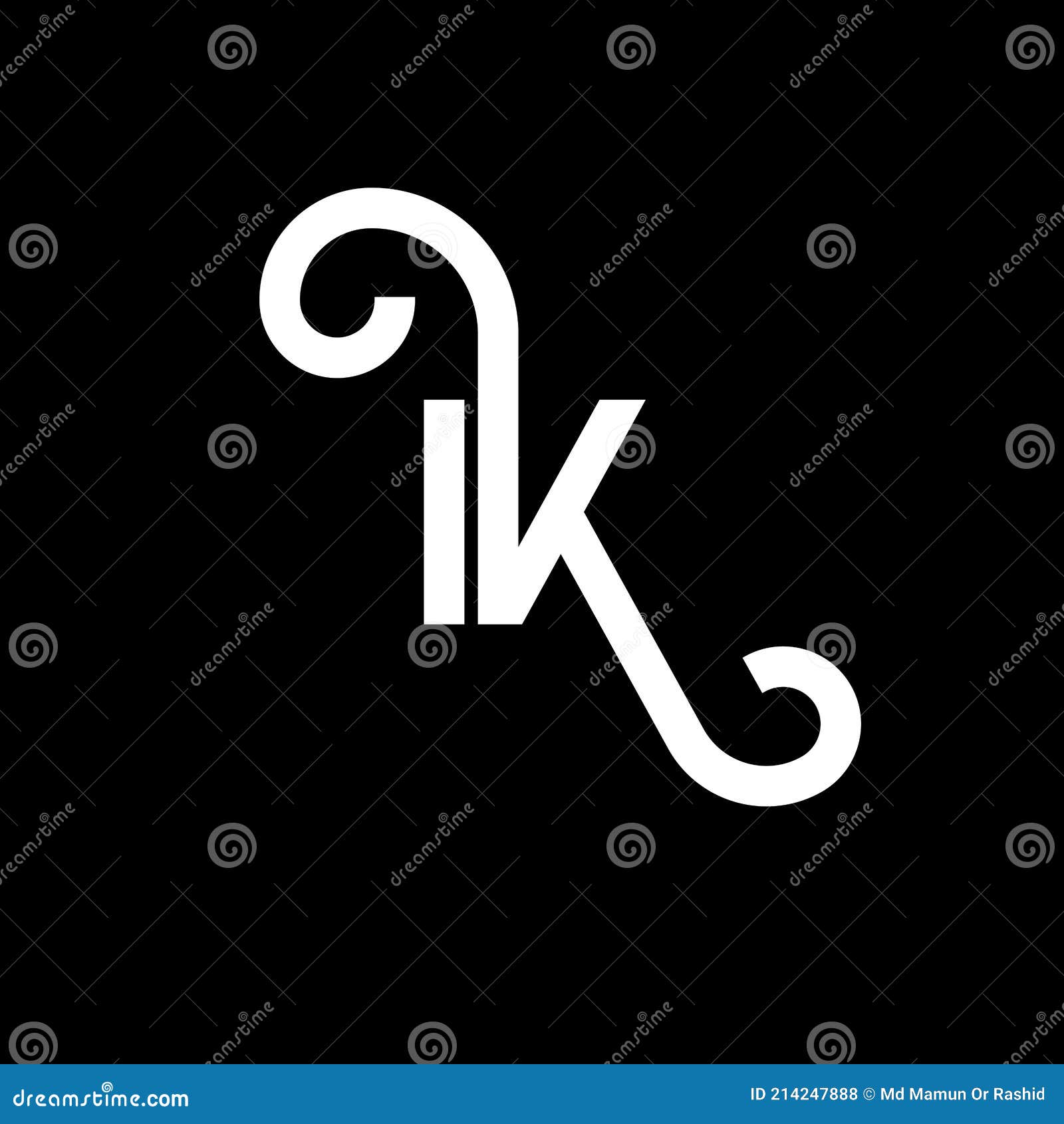 IK Letter Logo Design on Black Background. IK Creative Initials Letter ...