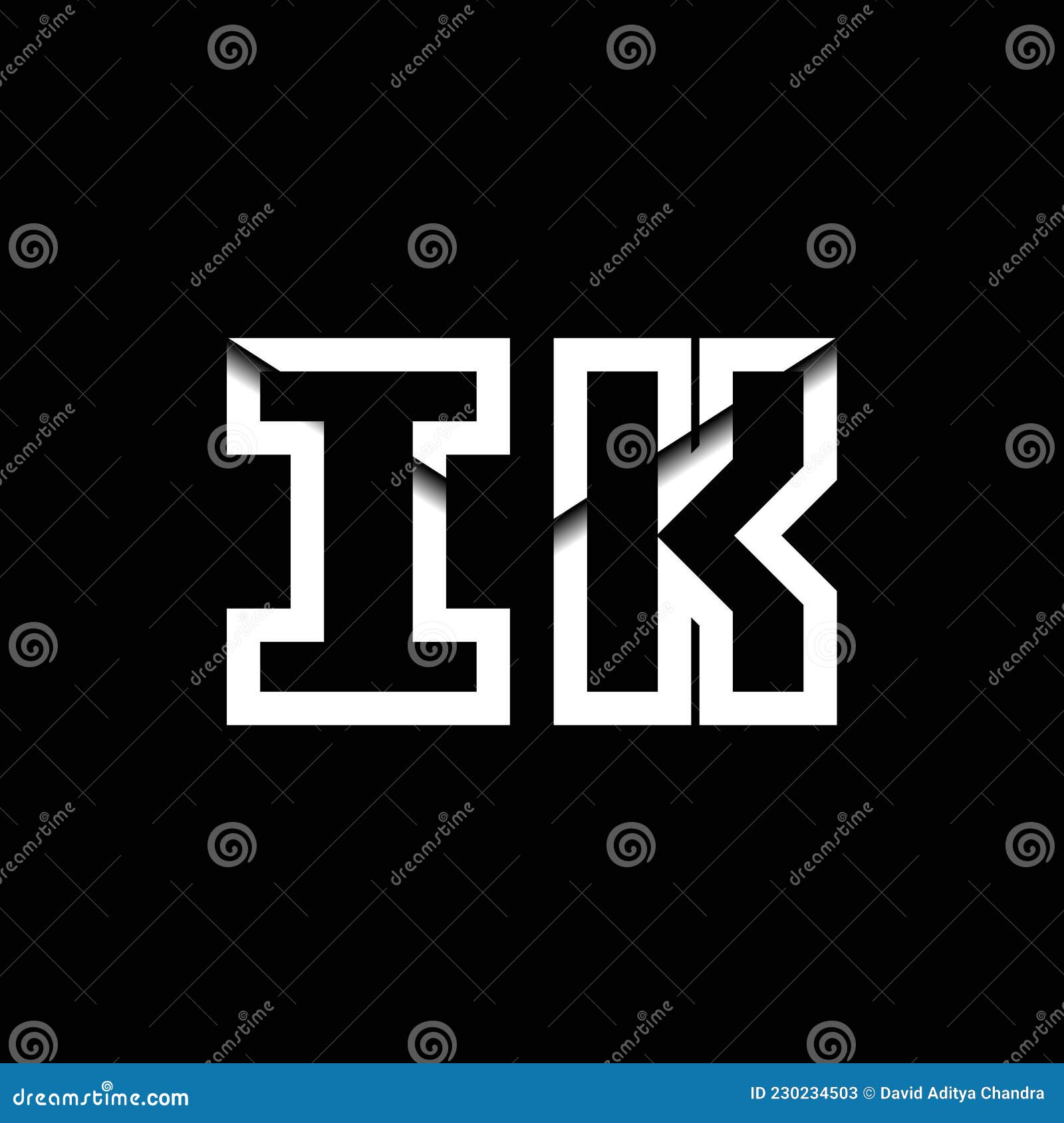IK Monogram Envelope Shape Style Stock Vector - Illustration of ...