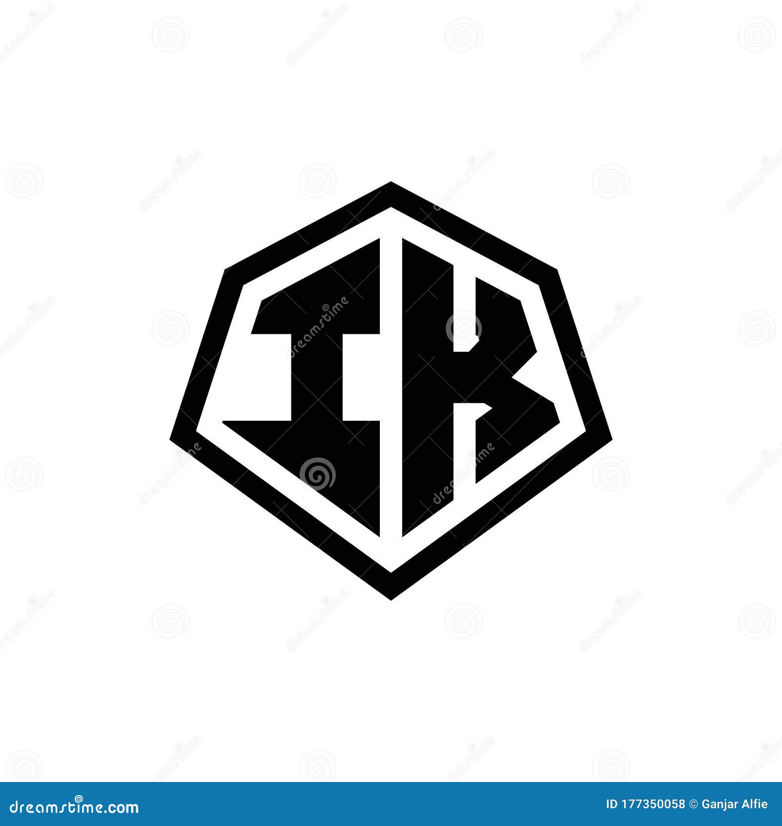 IK Monogram Logo with Hexagon Shape and Line Rounded Style Design ...