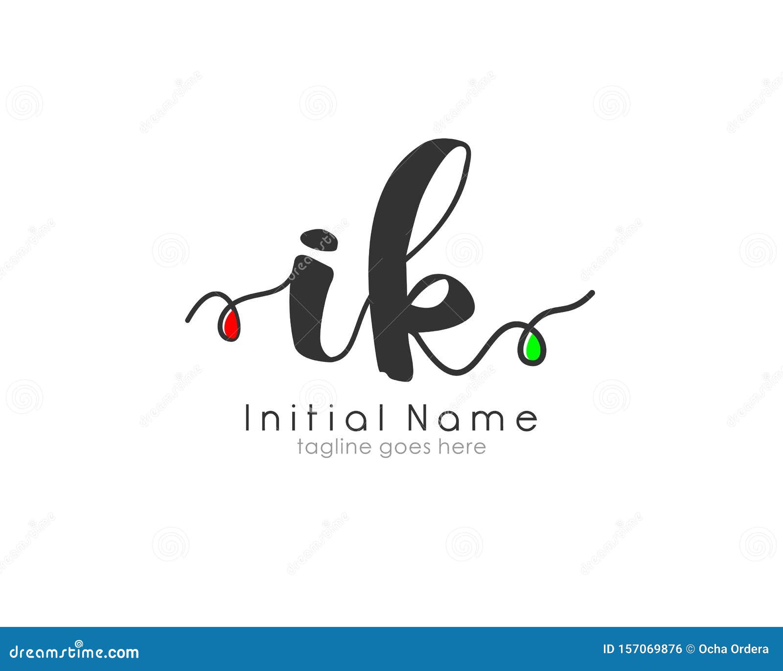 IK Signature Initial Logo Template Vector. Initial Signature Logo ...
