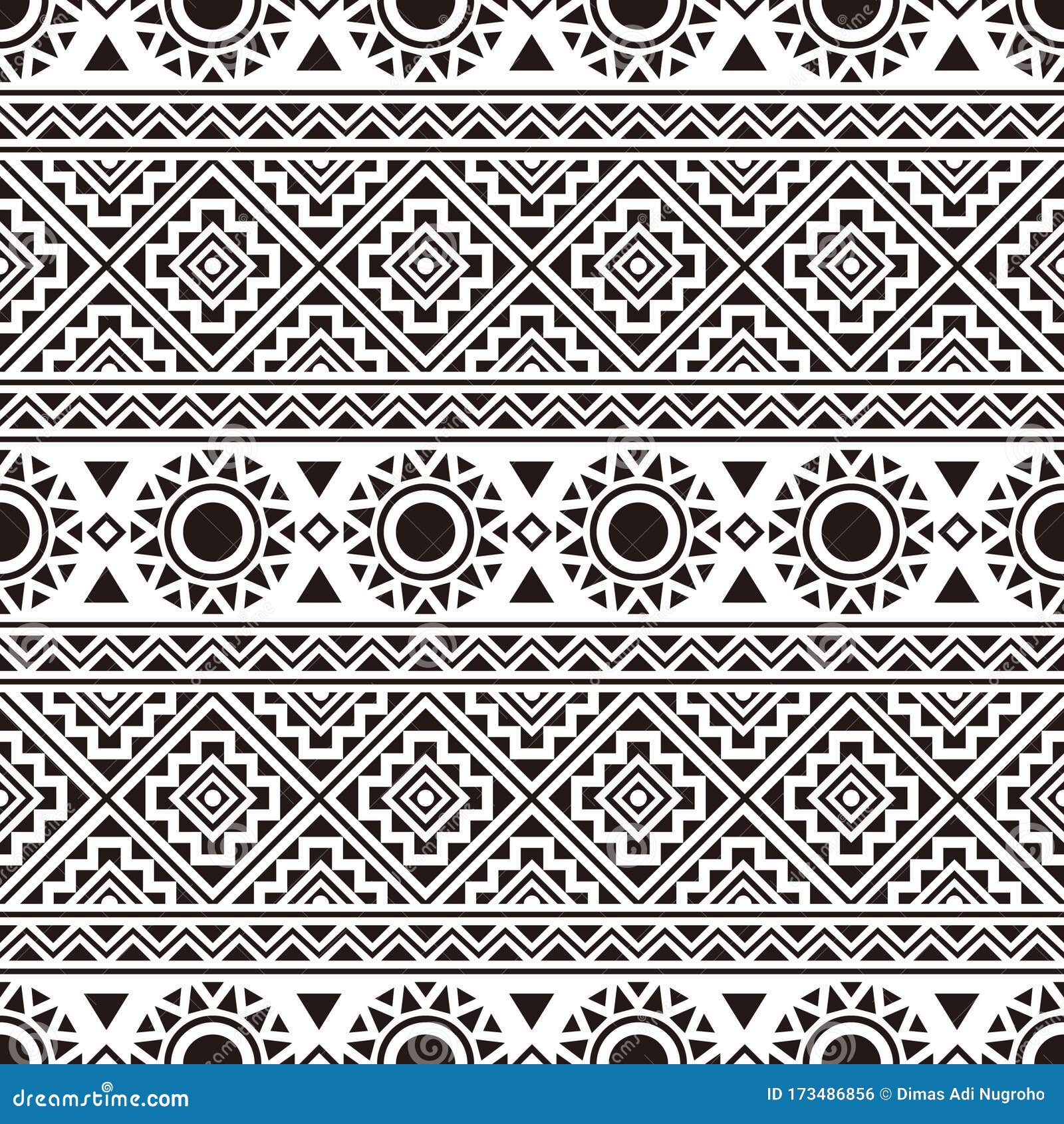 Aztec Ethnic Seamless Pattern Design in Black and White Color. Ethnic ...