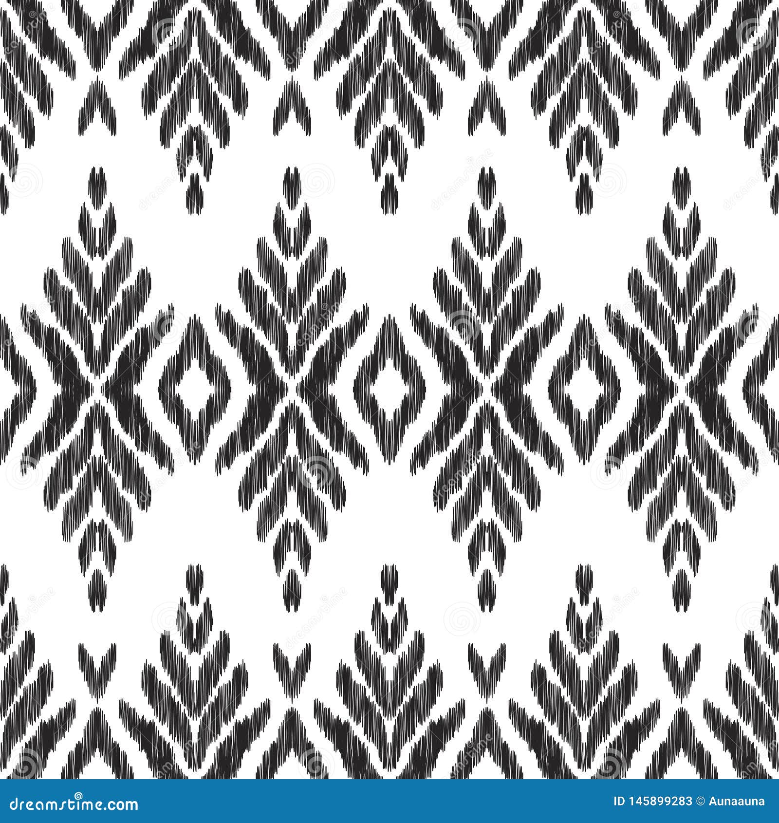 Ikat seamless pattern. stock vector. Illustration of repeat - 145899283