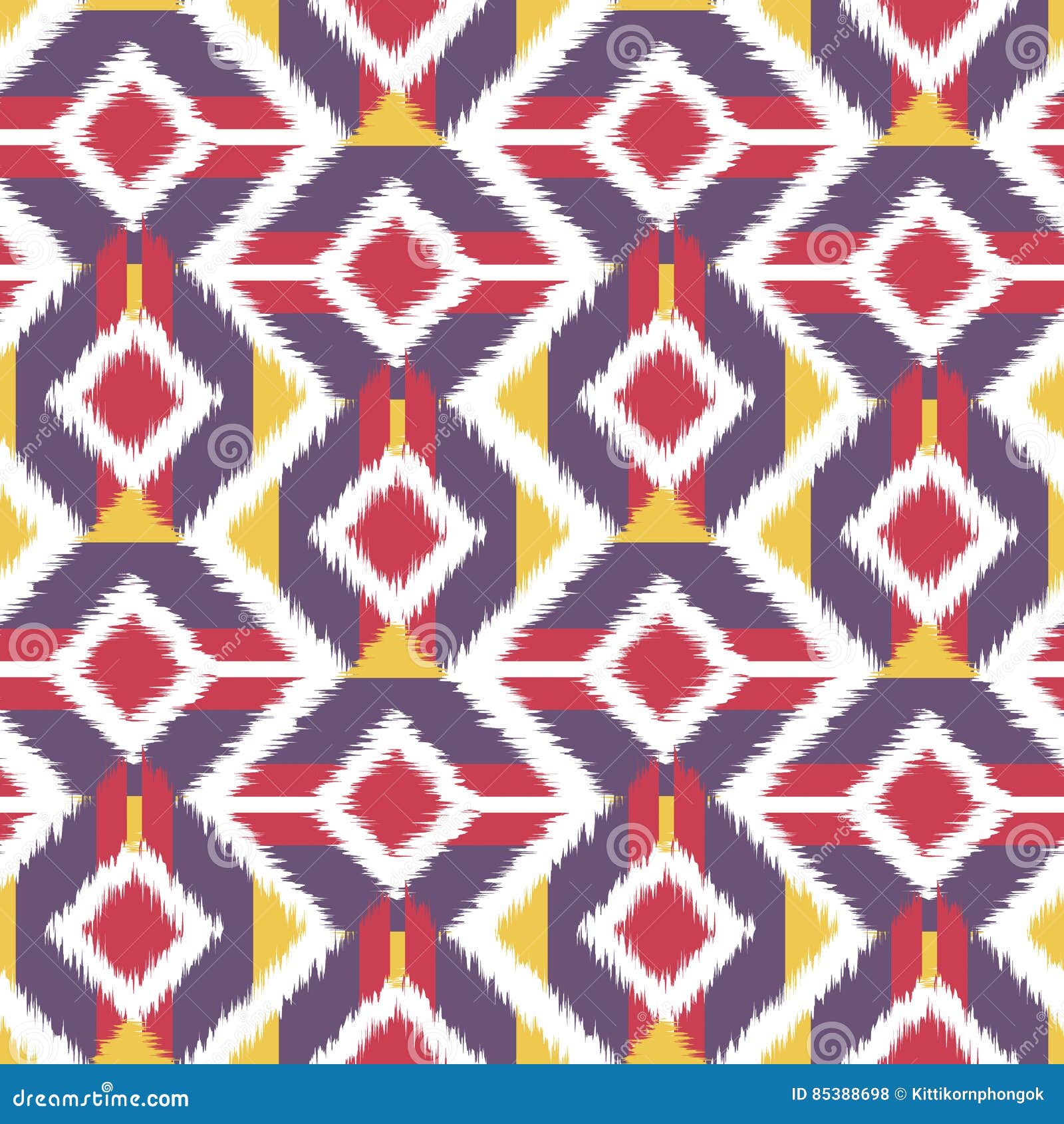 Ikat Seamless Pattern Design for Fabric Stock Illustration ...