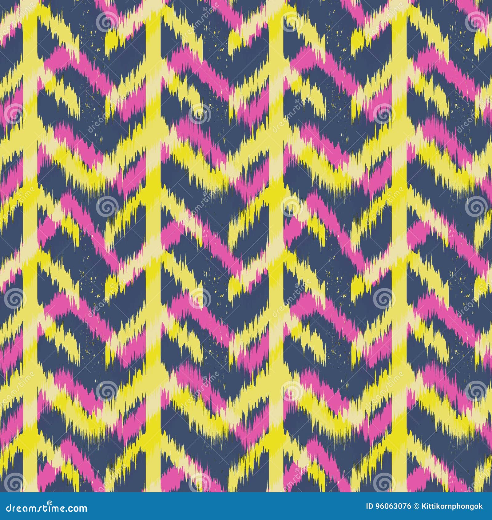 Ikat Seamless Pattern Design for Fabric Stock Illustration ...