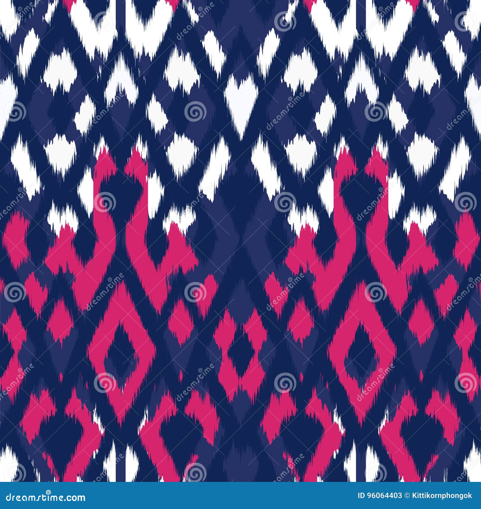Ikat Seamless Pattern Design for Fabric Stock Illustration ...
