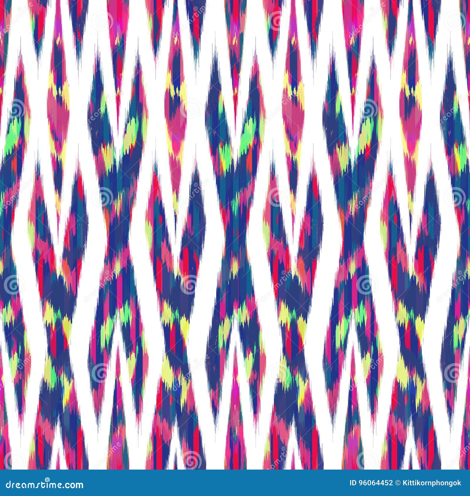 Ikat Seamless Pattern Design for Fabric Stock Illustration ...