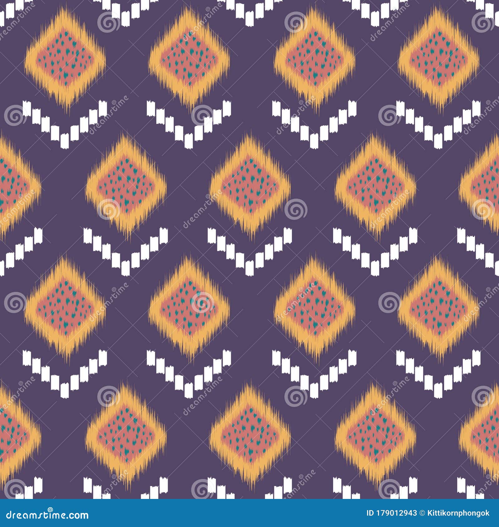 Ikat Seamless Pattern Design for Fabric. Vector EPS10 Stock Vector ...
