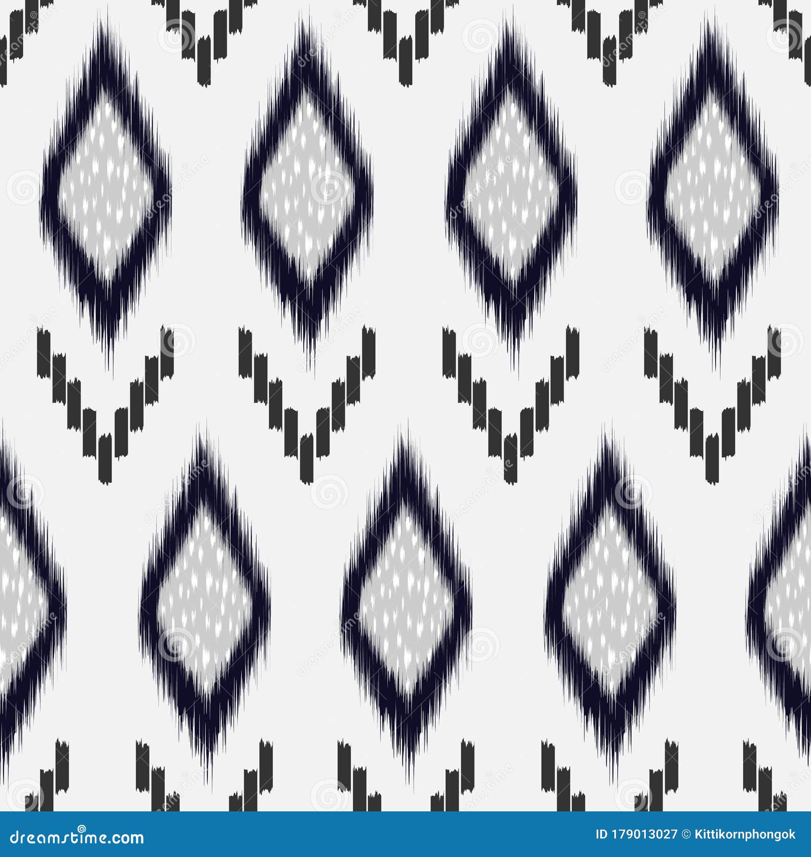 Ikat Seamless Pattern Design for Fabric. Vector EPS10 Stock Vector ...