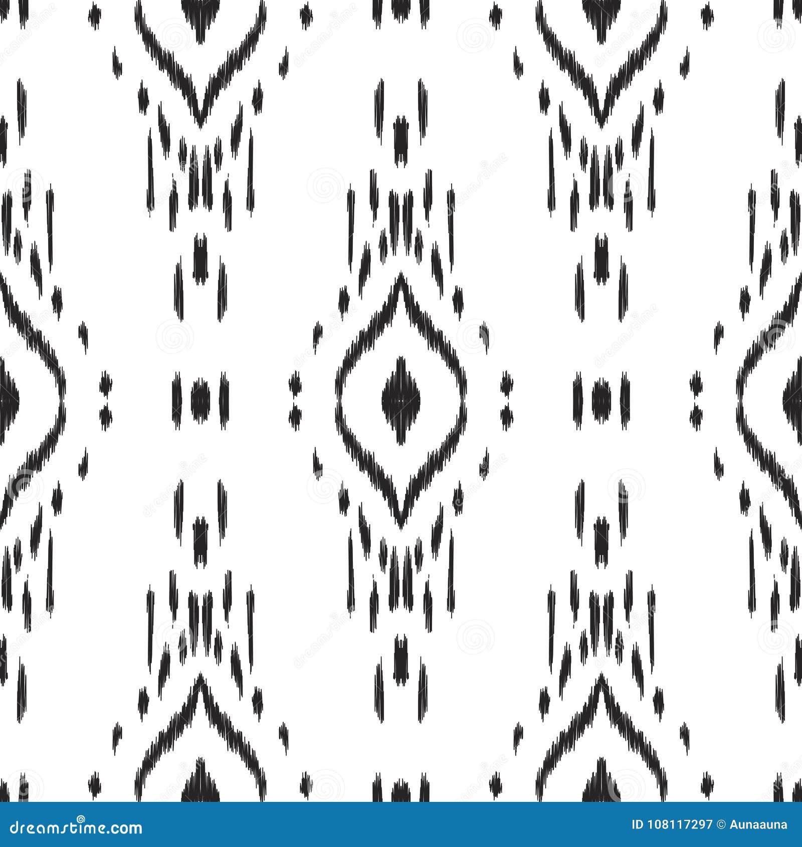 Ikat Seamless Pattern. Vector Wallpaper Background Stock Illustration ...
