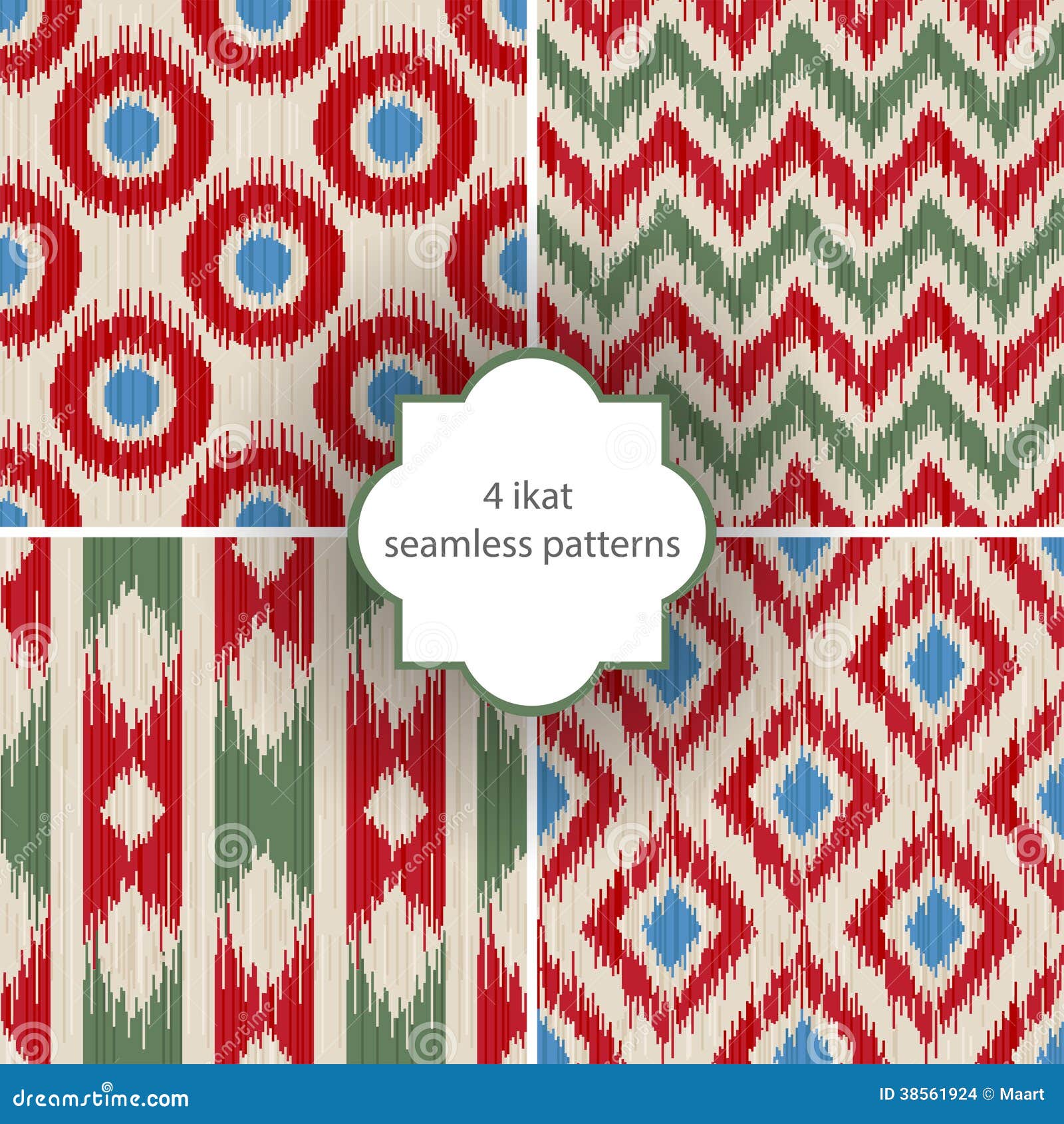Ikat Seamless Pattern As Cloth, Curtain, Textile Design, Wallpa Stock ...