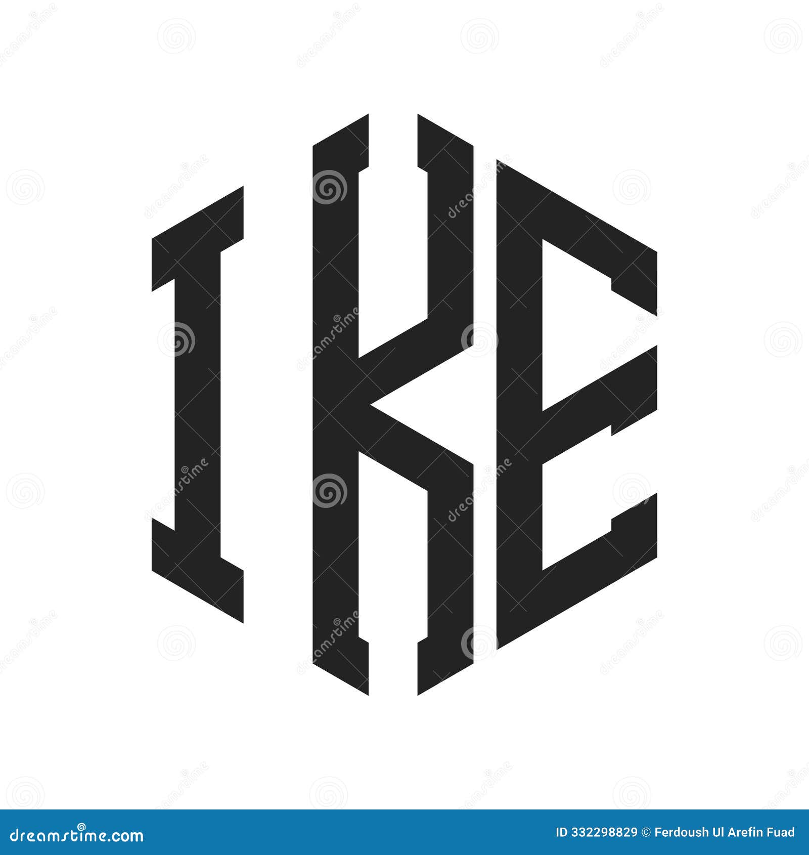 IKE Logo Design. Initial Letter IKE Monogram Logo Using Hexagon Shape ...