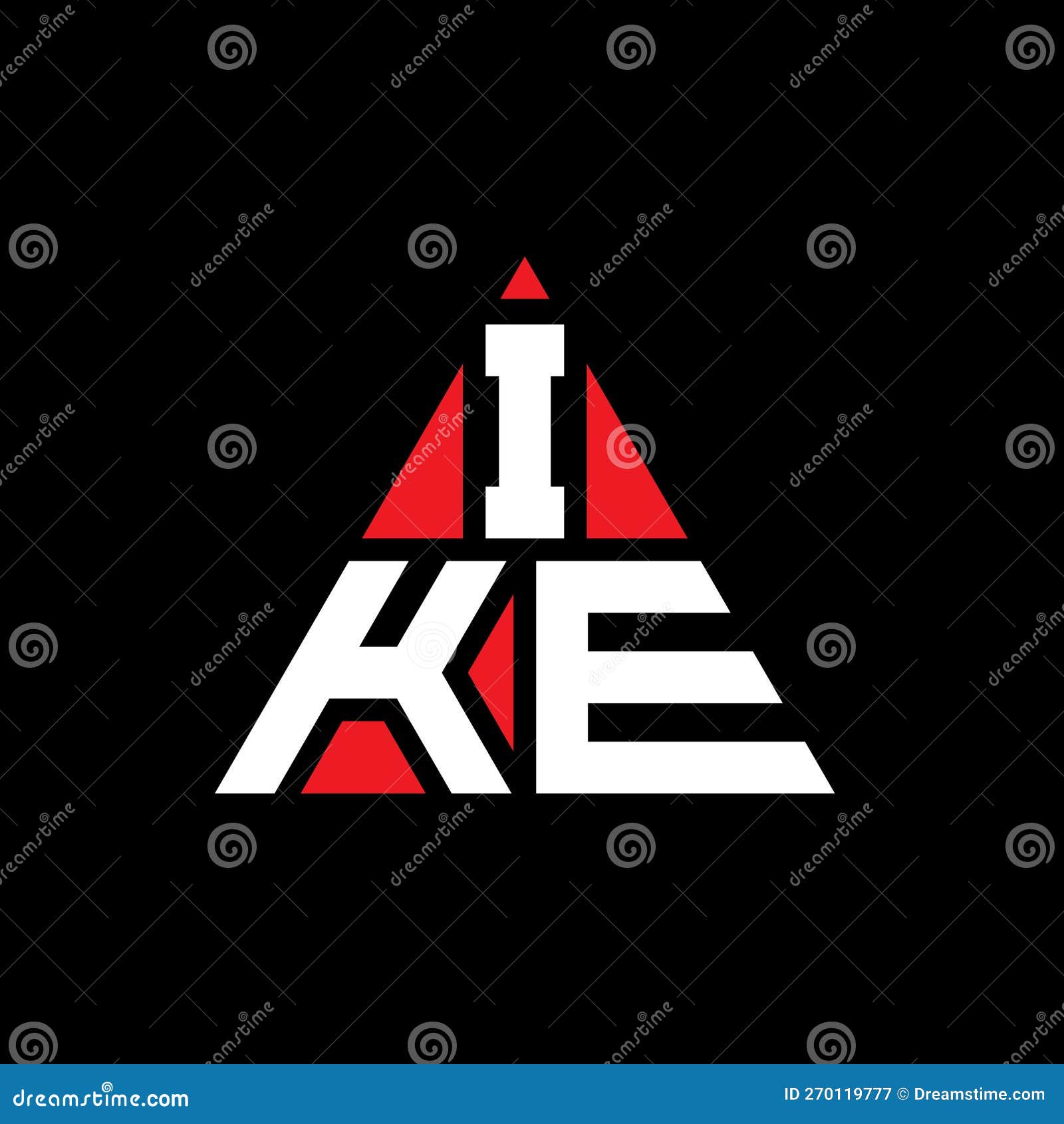 IKE Triangle Letter Logo Design with Triangle Shape. IKE Triangle Logo ...