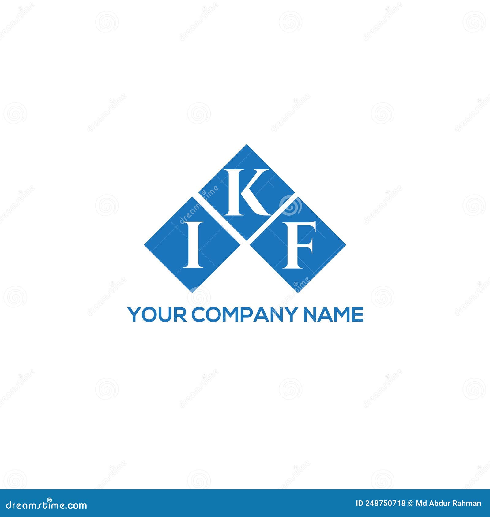 IKF Letter Logo Design on WHITE Background. IKF Creative Initials ...