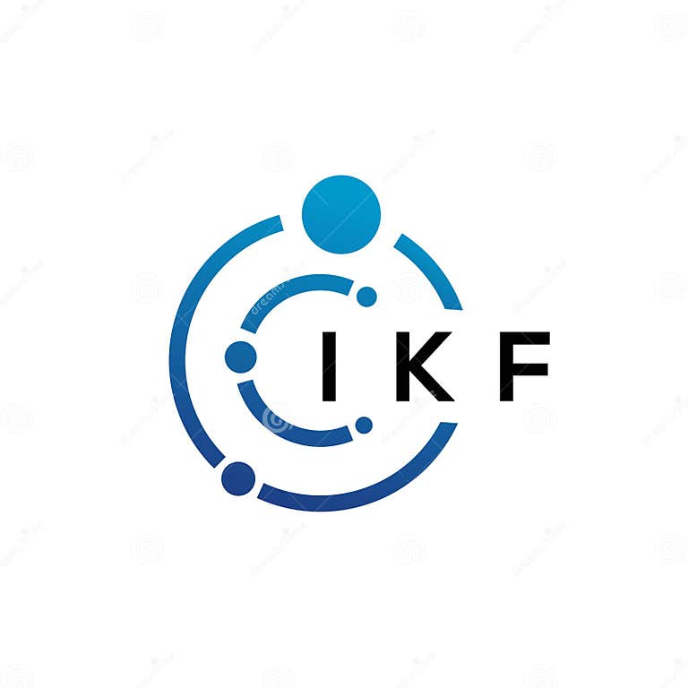 IKF Letter Technology Logo Design on White Background. IKF Creative ...