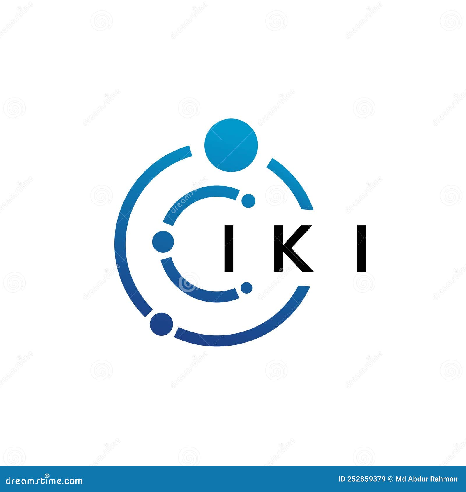 IKI Letter Technology Logo Design On White Background. IKI Creative ...
