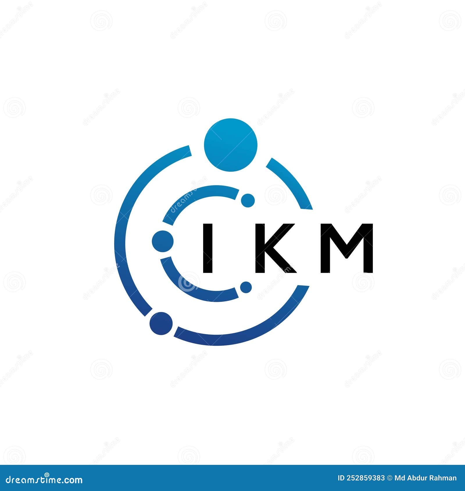 IKM Letter Technology Logo Design on White Background. IKM Creative ...
