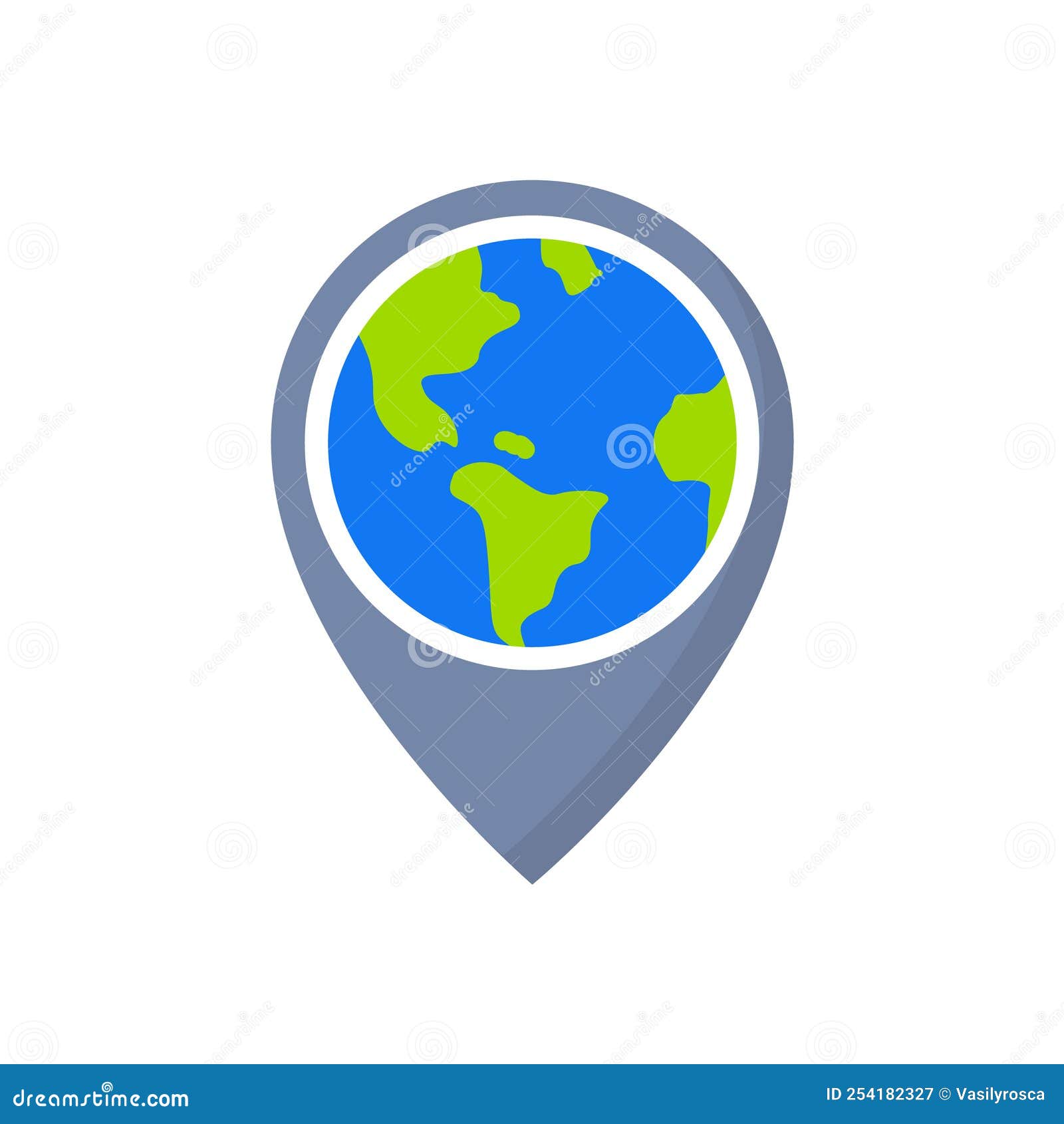 Ikone Der Erdkugel. Tag-Erde-Pin-Globus-Symbol Vektor Abbildung ...