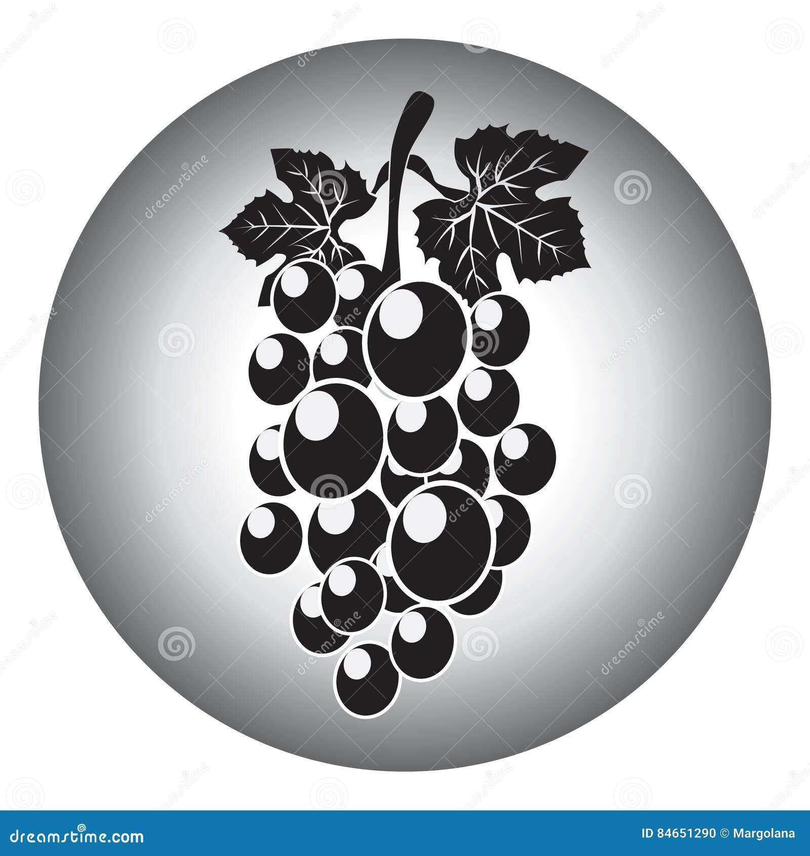 Ikone Der Traube Und Der Blätter Stock Abbildung - Illustration von ...