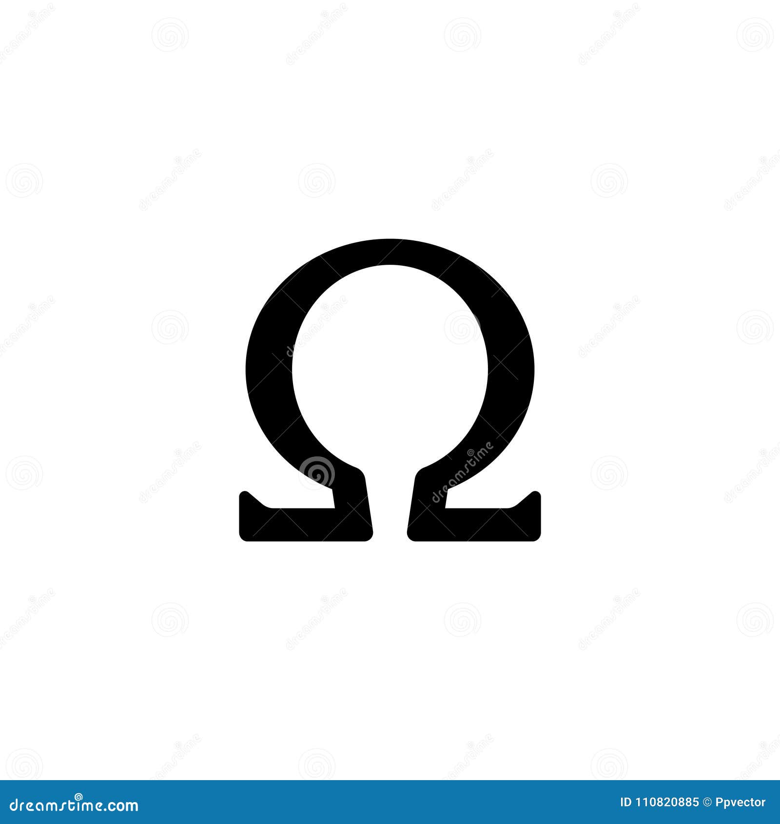Ikone Omega-Symbolsymbolzeichen Vektor Abbildung - Illustration von ...