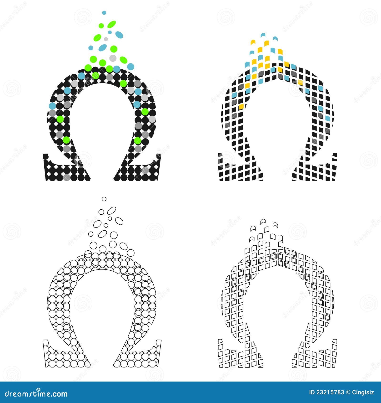 Ikonen-griechisches Zeichen-Omega-Set Stock Abbildung - Illustration ...