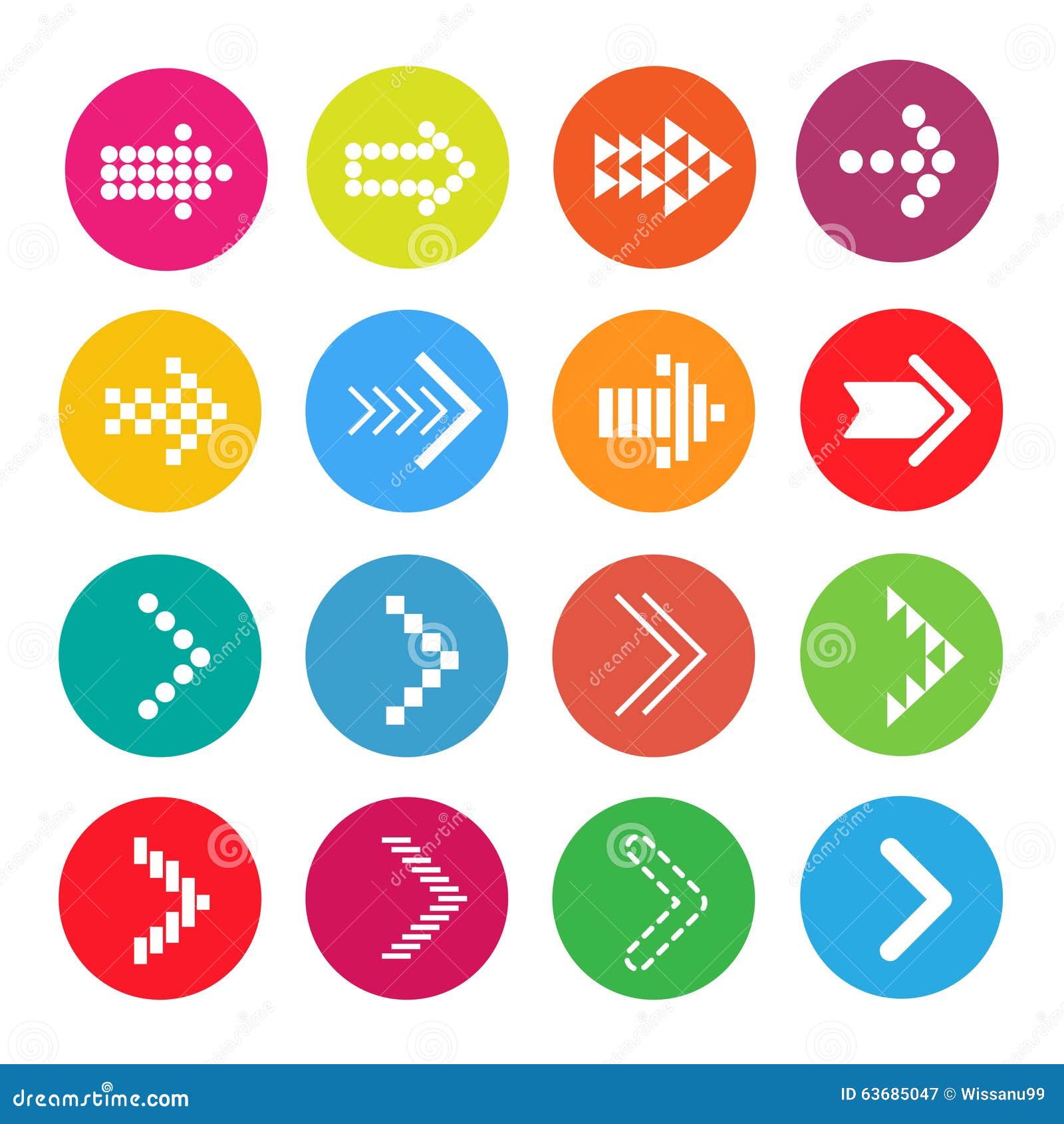 Ikonen-Pfeil bunt vektor abbildung. Illustration von digital - 63685047