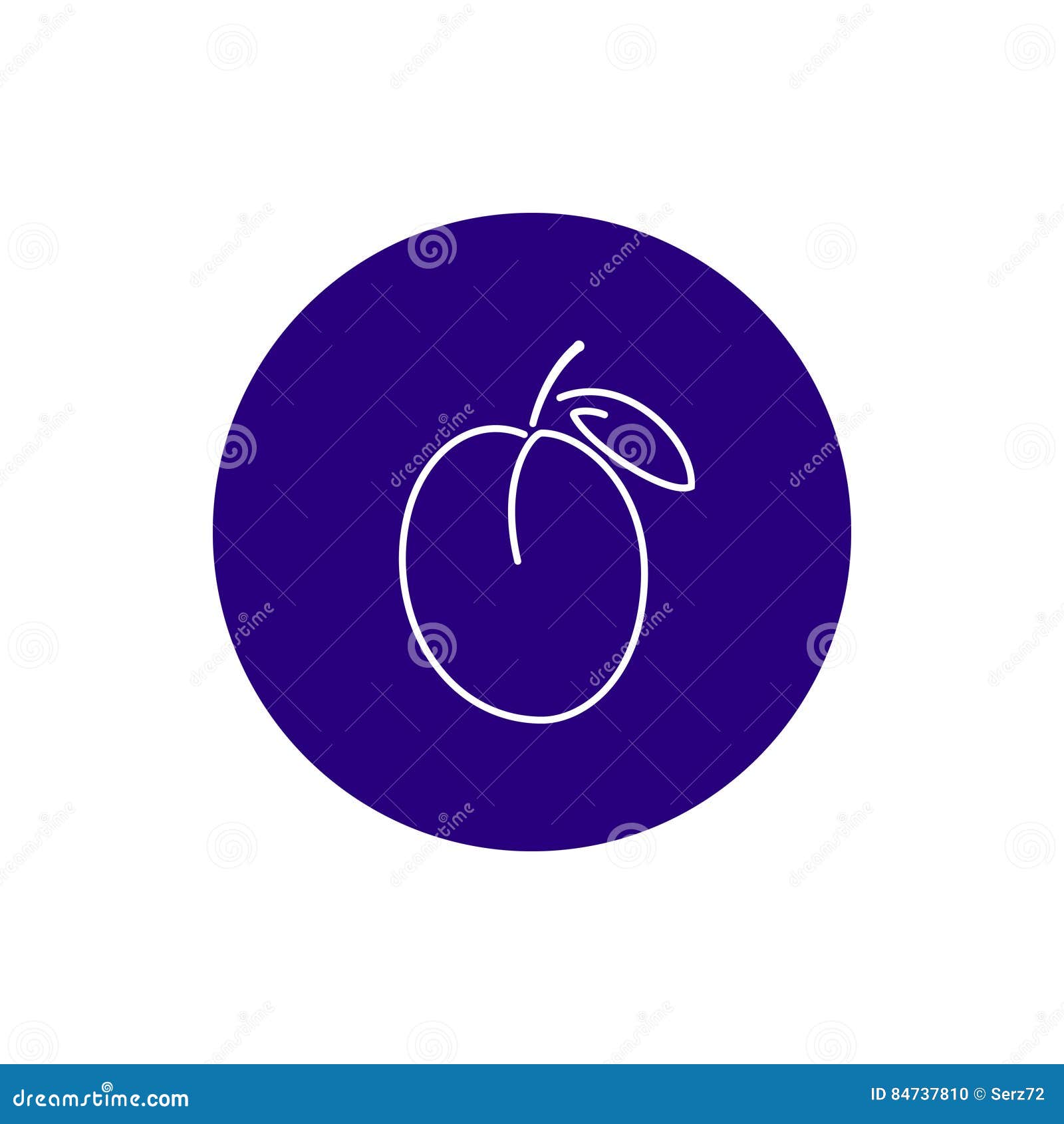 Ikonen-Pflaume in Den Konturen Vektor Abbildung - Illustration von ...