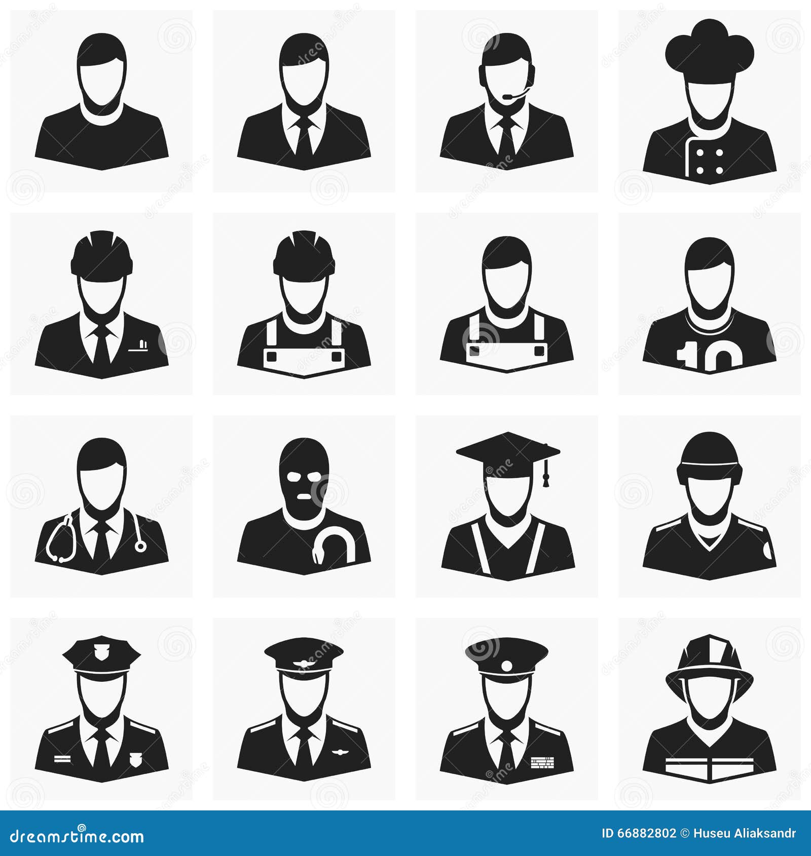 Ikonen Von Verschiedenen Berufen Vektor Abbildung - Illustration von ...