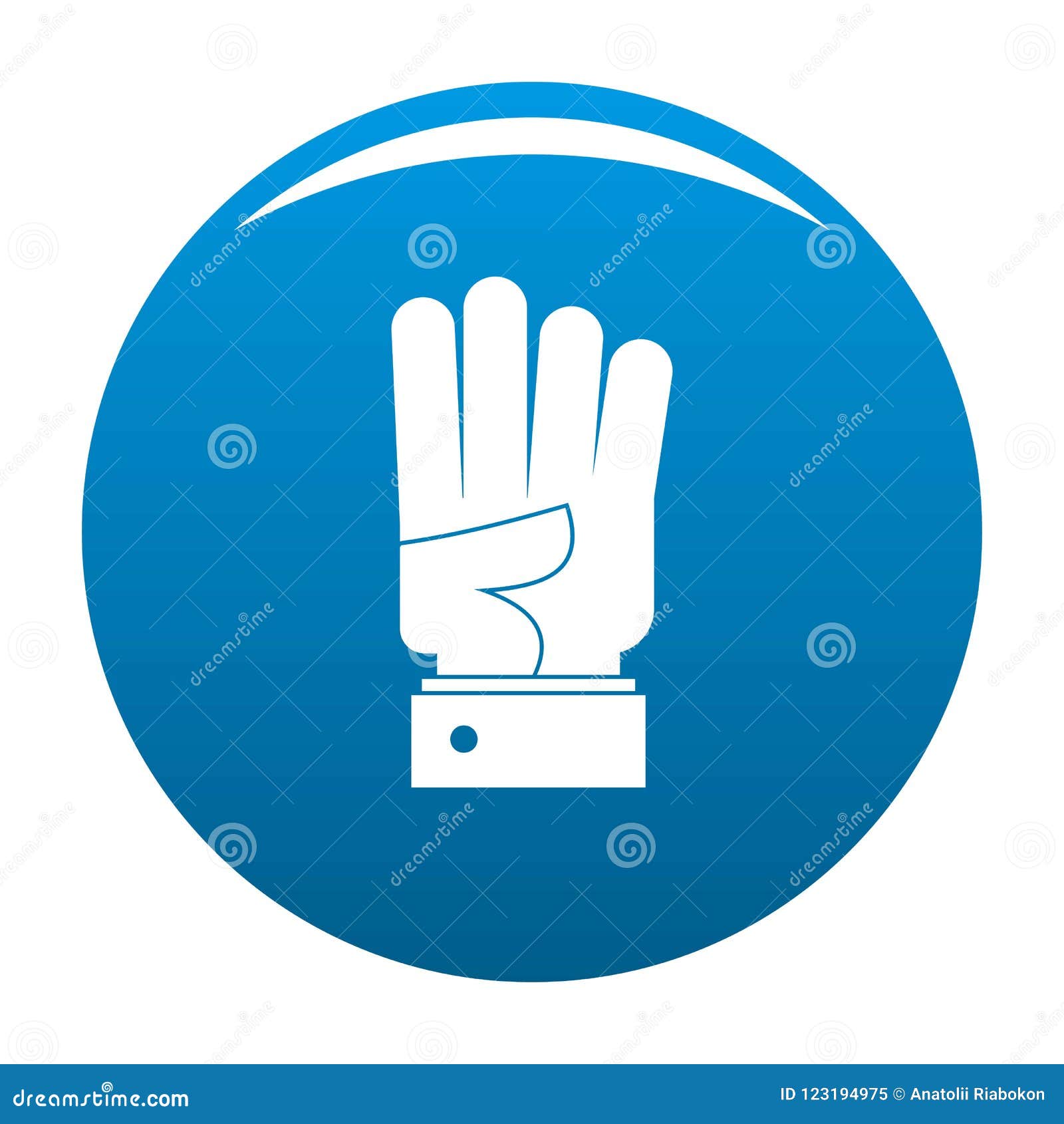 Ikonenblau der Hand vier stock abbildung. Illustration von menschlich ...