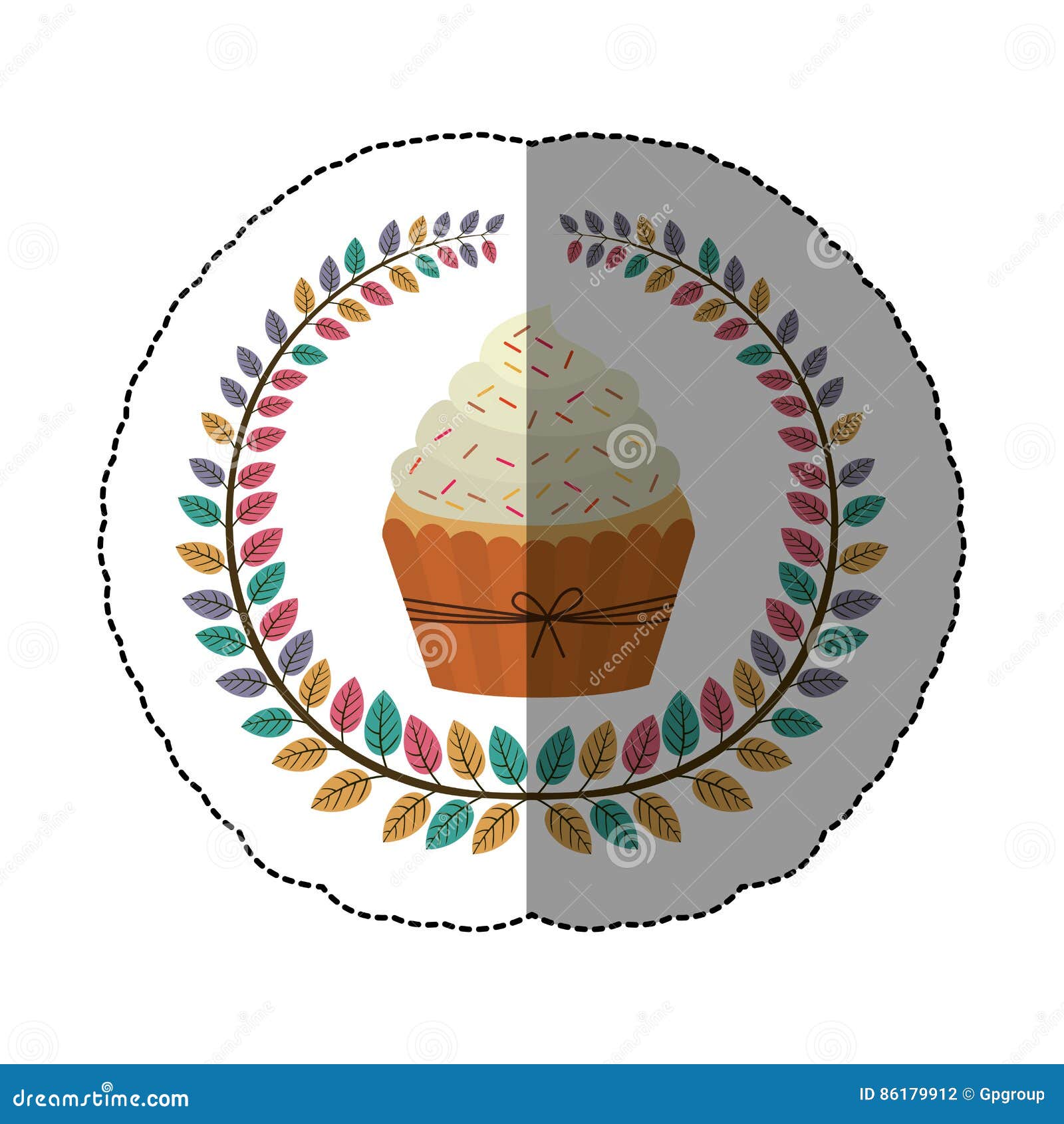 Ikonendesign Der Emblemmuffinkleinen Kuchen Stock Abbildung ...