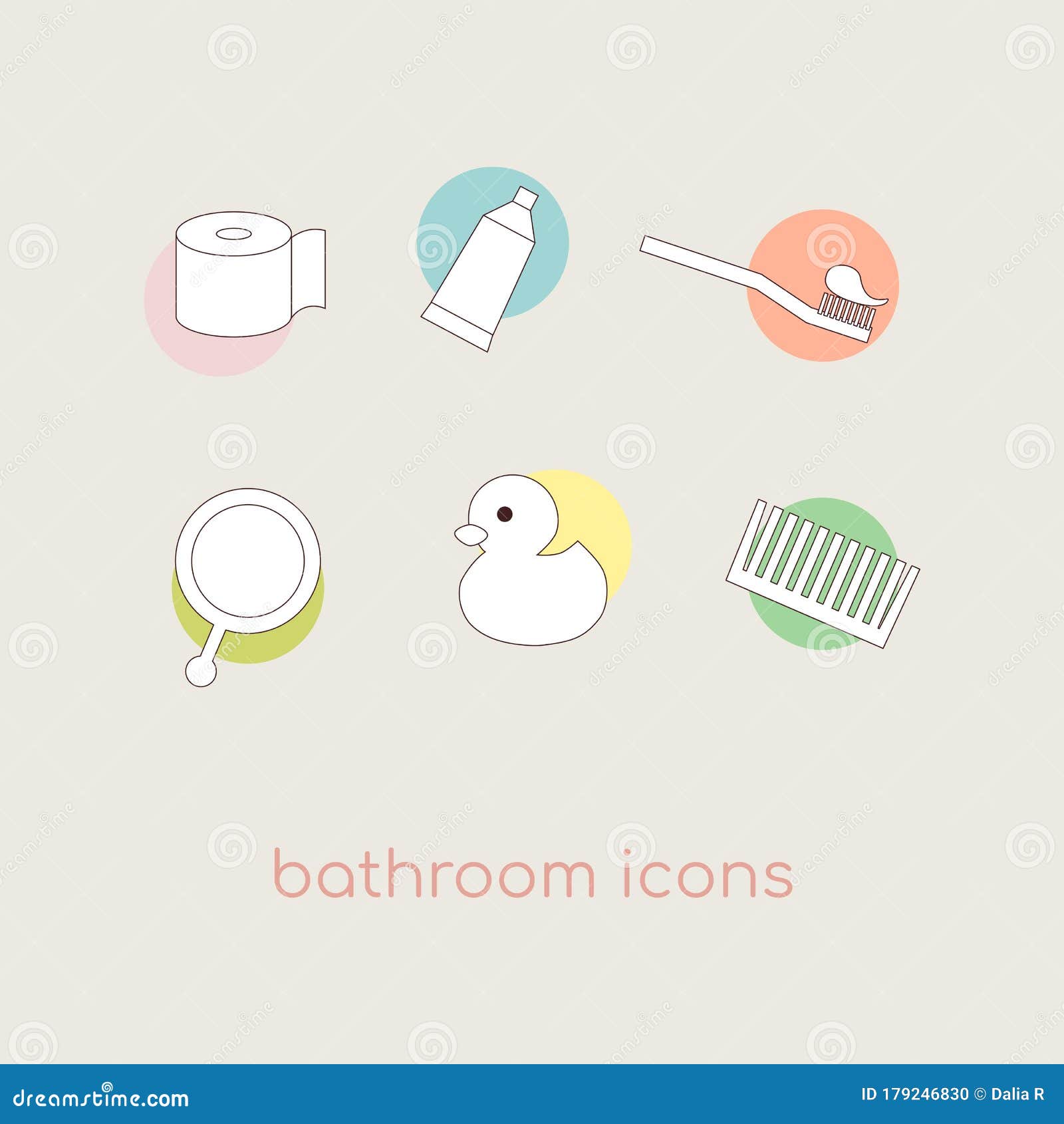 Vector bathroom icons. stock illustration. Illustration of sign - 179246830