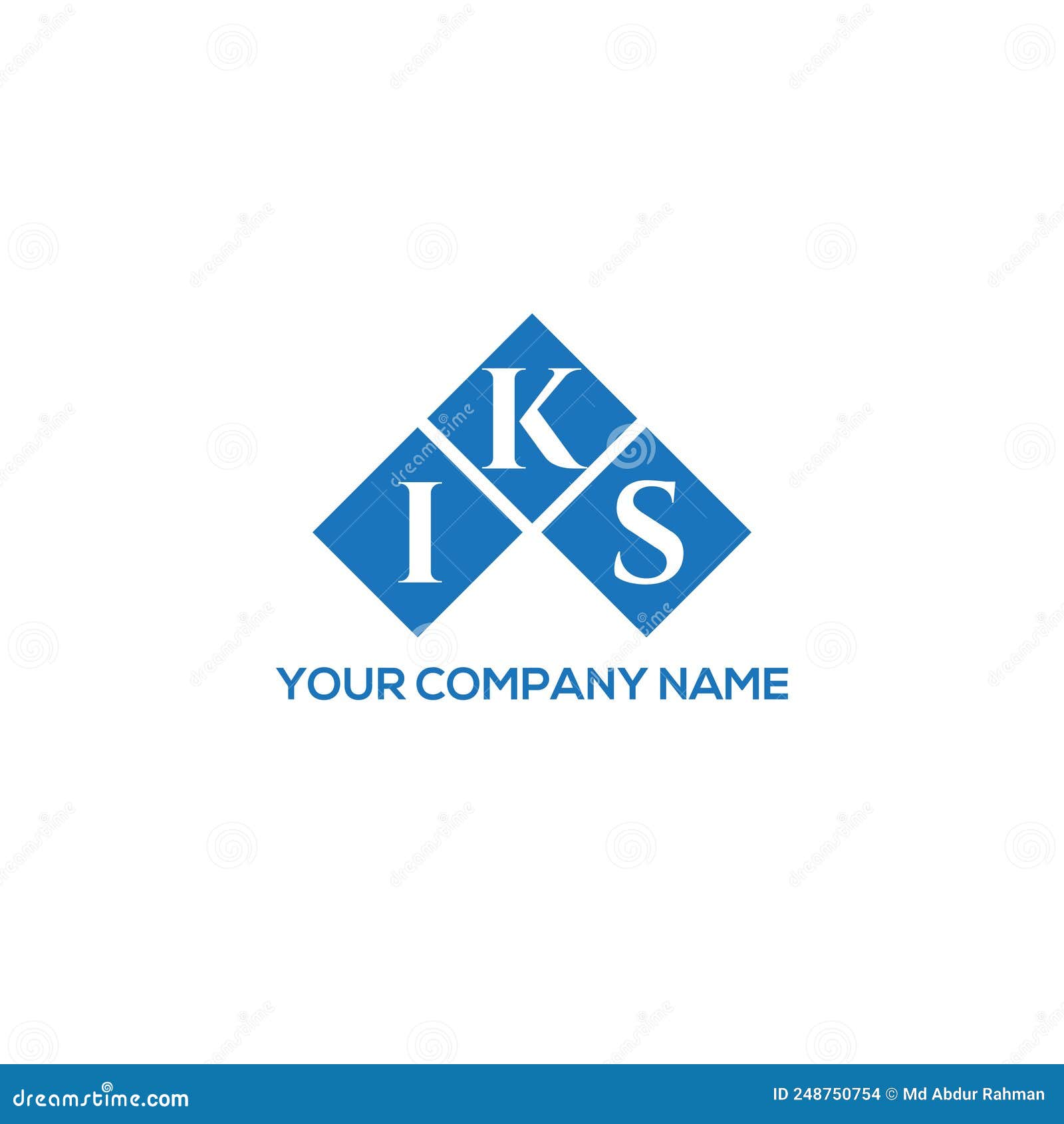 IKS Letter Logo Design on WHITE Background. IKS Creative Initials ...