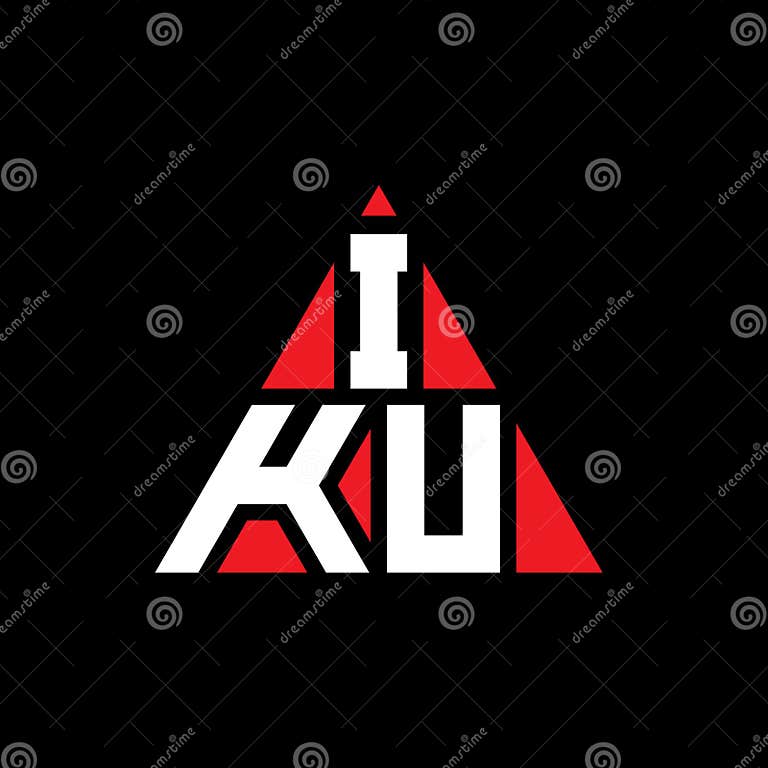 IKU Triangle Letter Logo Design with Triangle Shape. IKU Triangle Logo ...