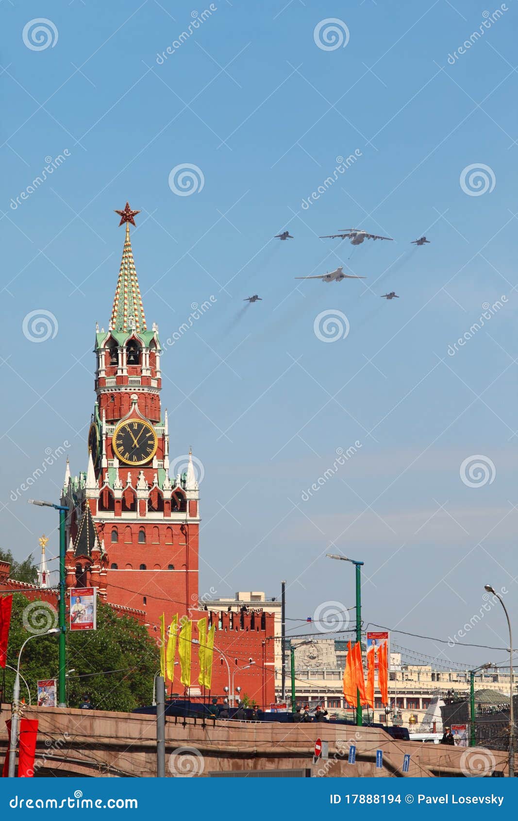 Il-76, Tu-160 and Mig-29 Airplanes Fly Editorial Stock Image - Image of ...