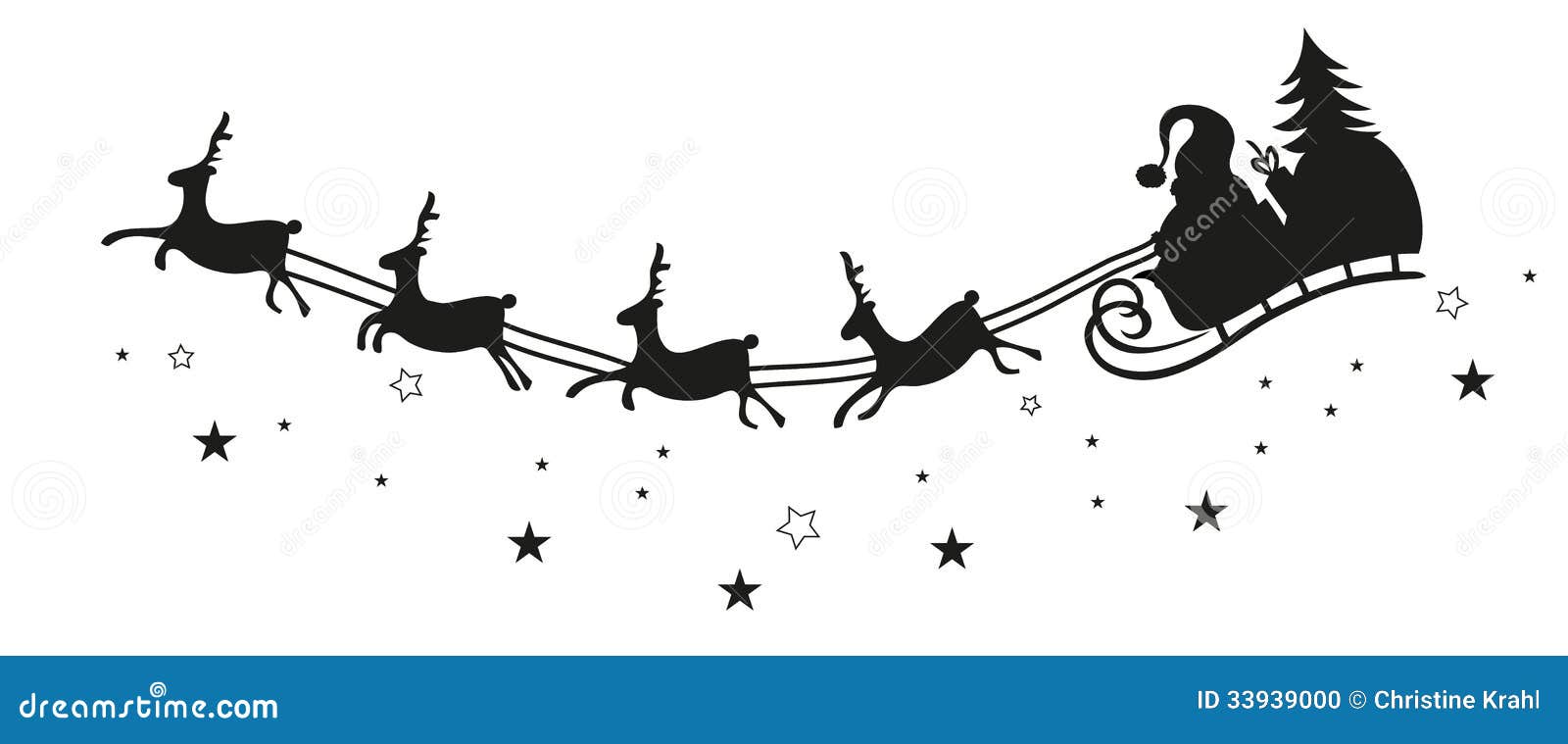 Il Babbo Natale, Slitta, Renna Illustrazione Vettoriale - Illustrazione ...