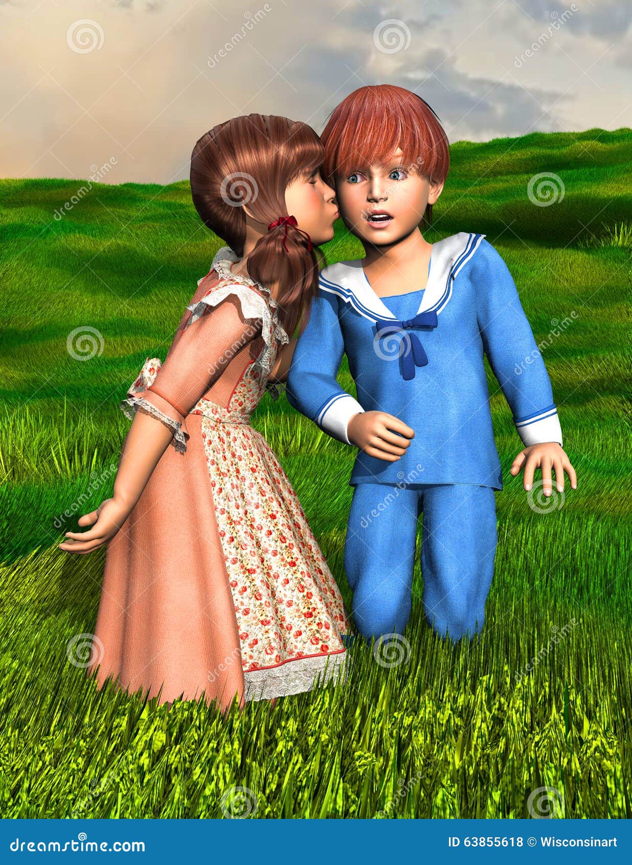 Il Bacio Di Amore Di Sorpresa Illustrazione di Stock - Illustrazione di ...