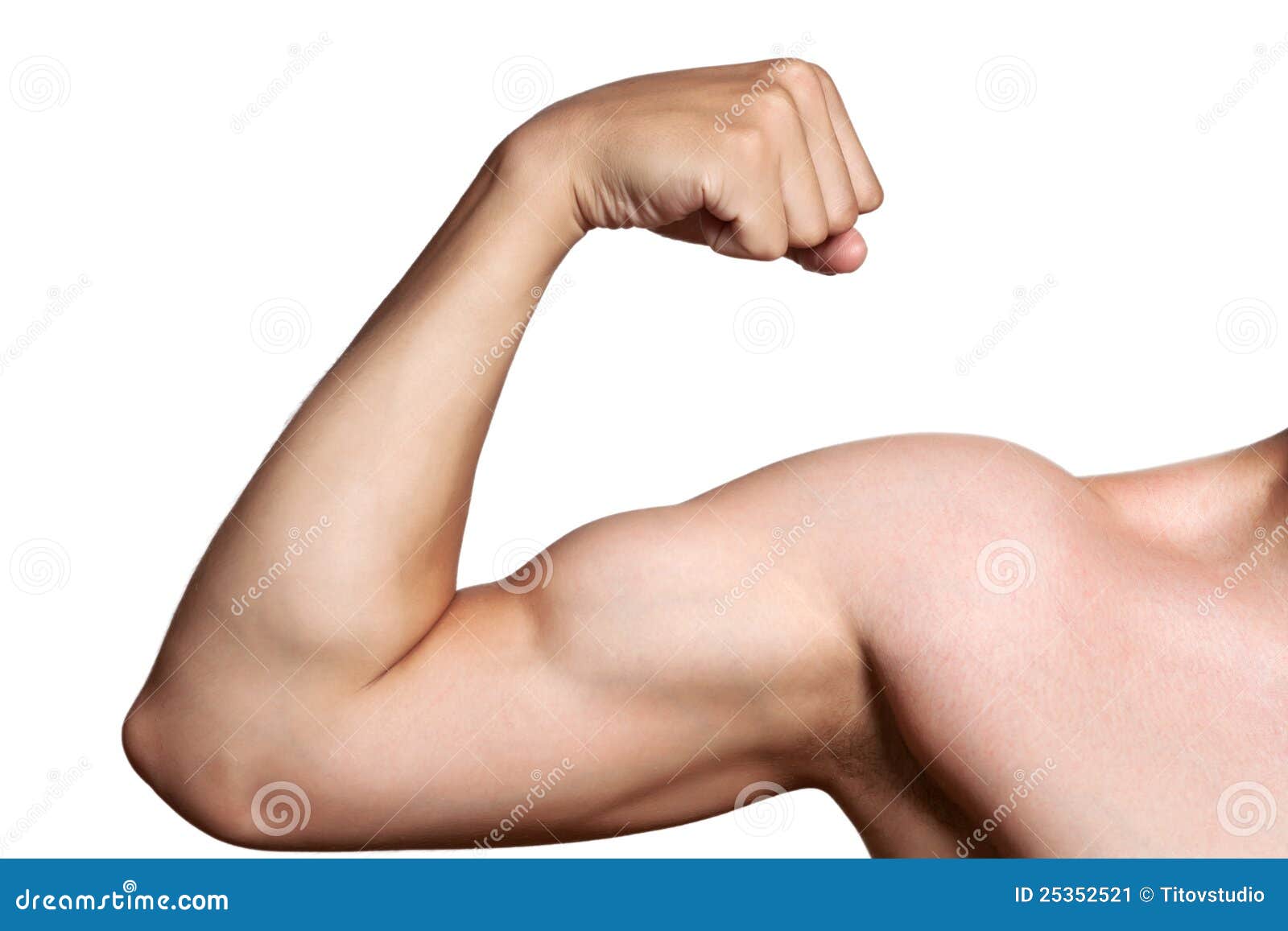 Il Braccio Maschio Isolato Su Bianco Immagine Stock - Immagine di ...