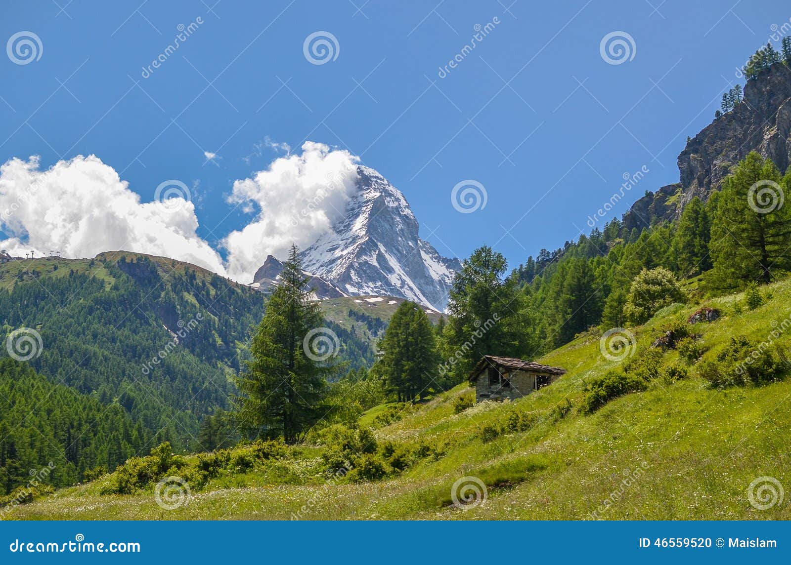 Il Cervino, Cima Delle Alpi Svizzere Fotografia Stock - Immagine di ...