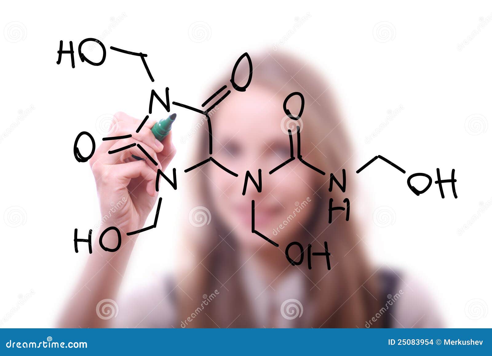 Il Chimico Mostra Una Struttura Molecolare Fotografia Stock - Immagine ...